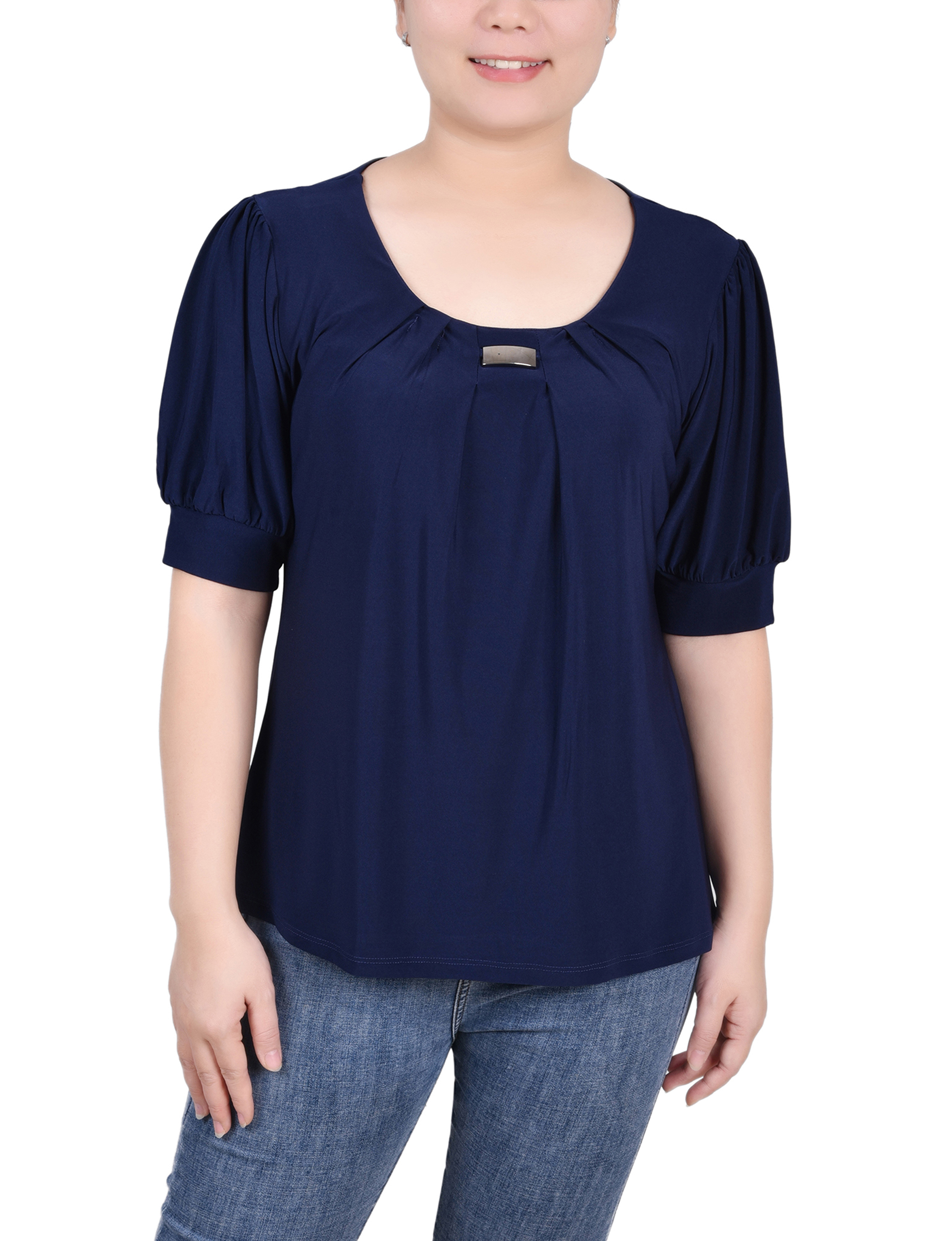 Time and Tru Women's Flutter Sleeve Top - Walmart.com