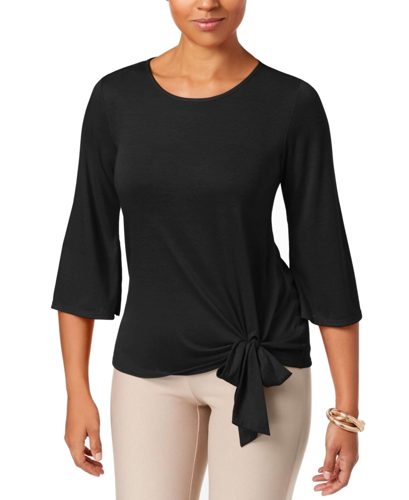 NY Collection Women's Small Stretch Side-Tie Top - Walmart.com