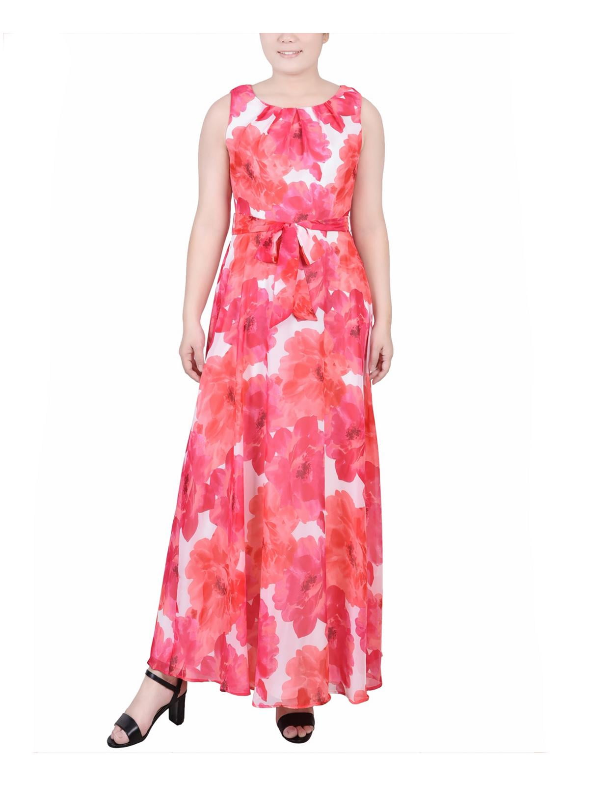 NY Collection Womens Petites Chiffon Printed Maxi Dress - Walmart.com