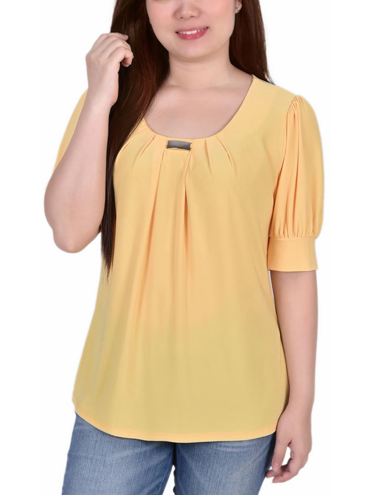 NY Collection Womens Petites Office Professional Blouse - Walmart.com