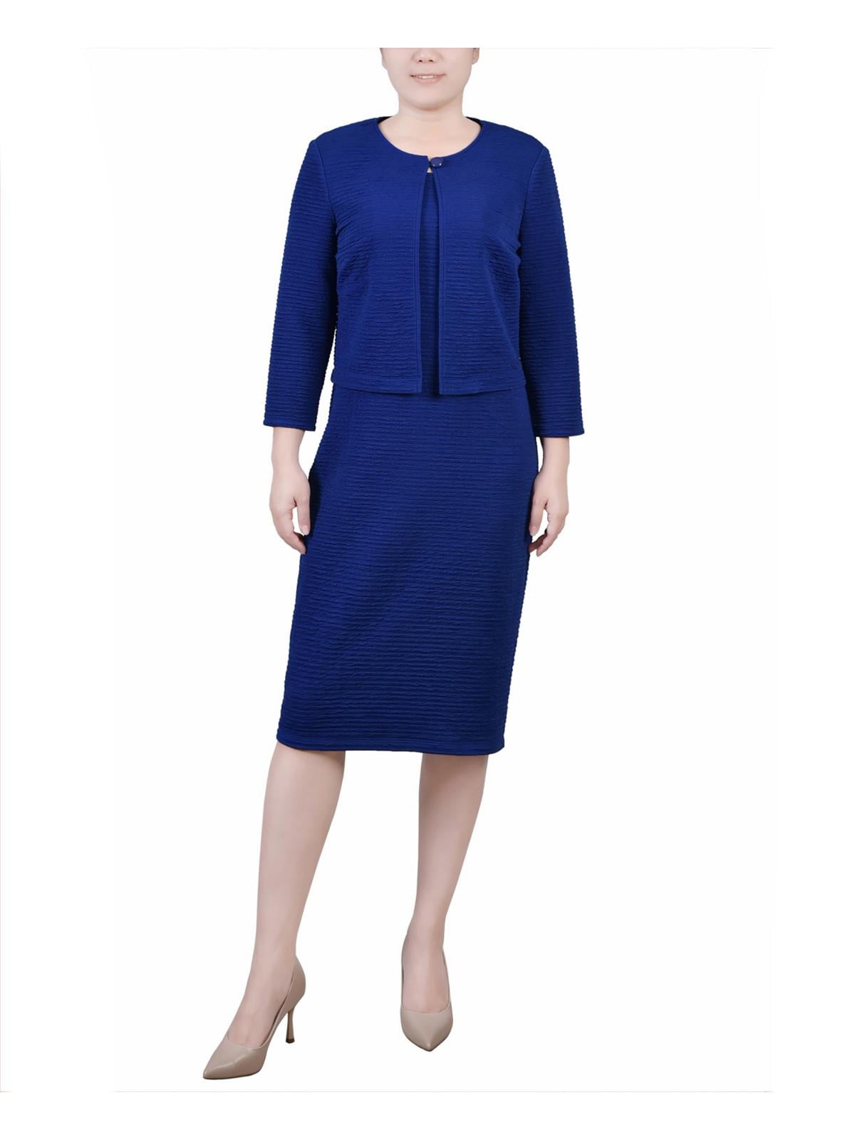 NY Collection Womens Petites Textured Two Piece Dress - Walmart.com
