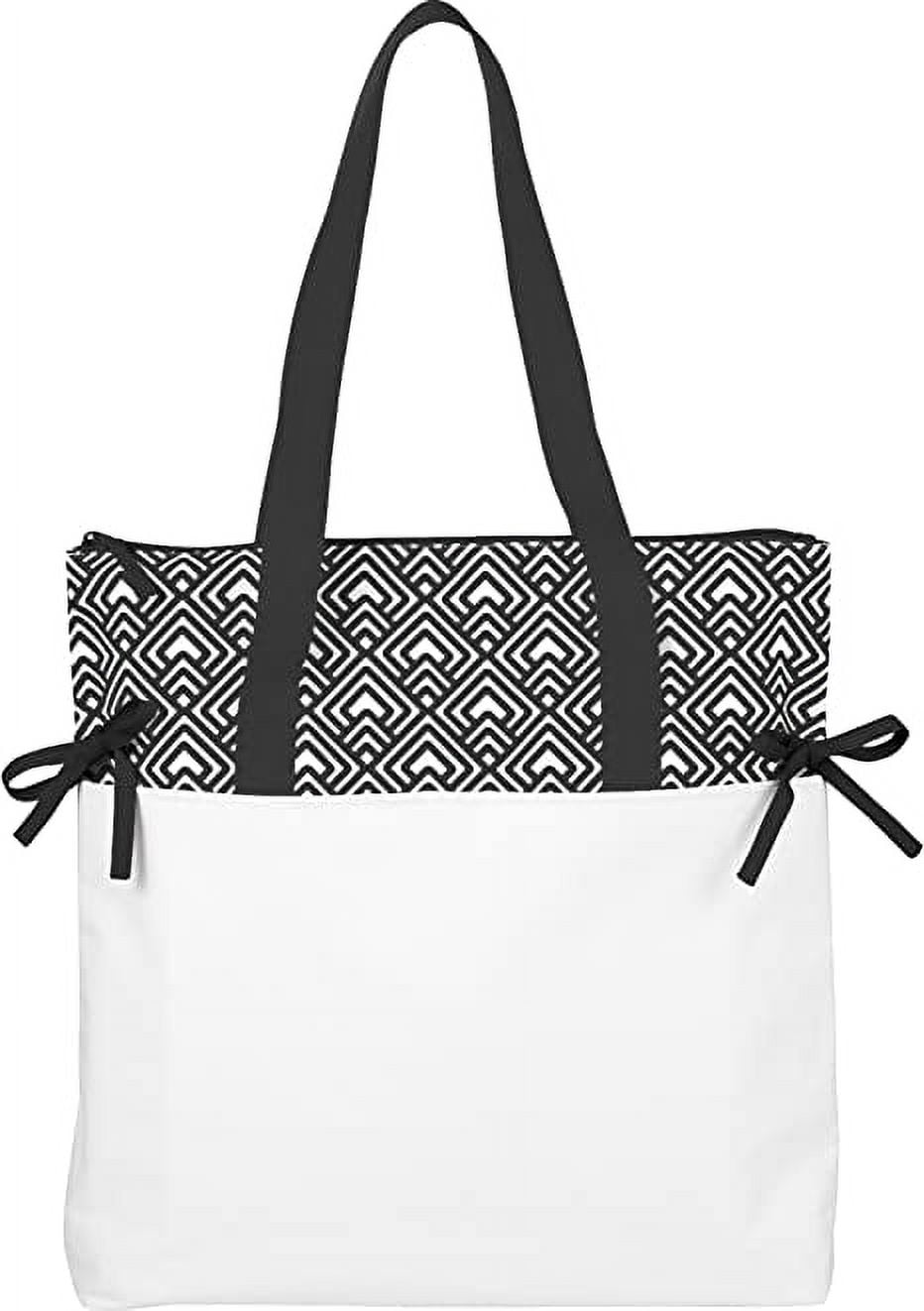 NY Empire Cinch Canvas Tablet Beach Tote Bag, White/Black - Walmart.com