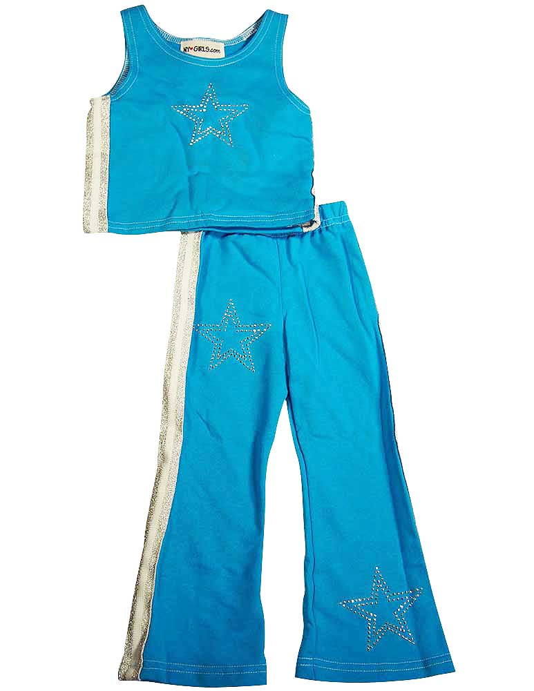 NY Girls.com - Little Girls 2 Piece Pant Set 6269-2T (blue) - Walmart.com
