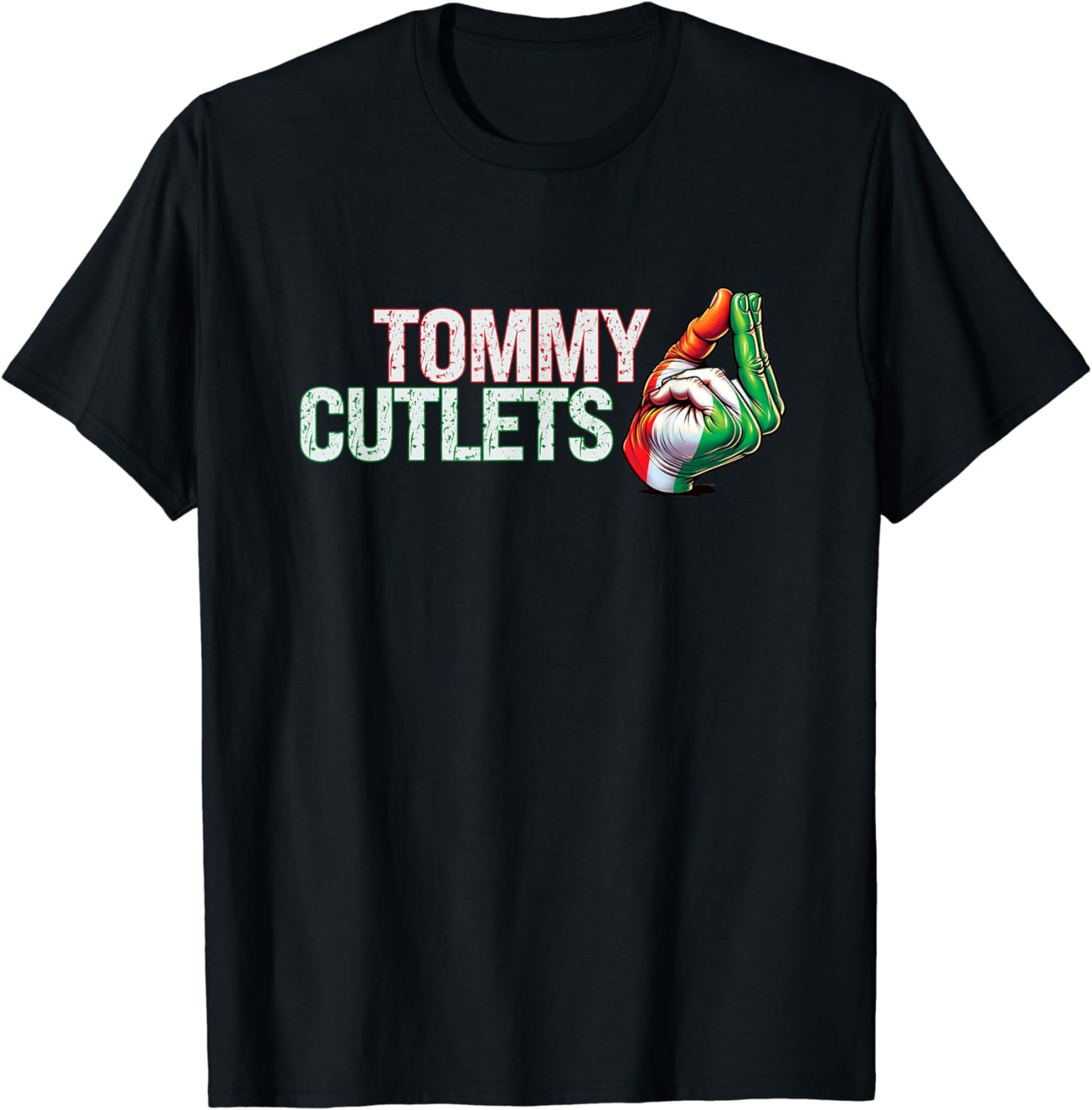 NY Italian Hand Gesture Tommy Cutlets Football Quarterback T-Shirt ...