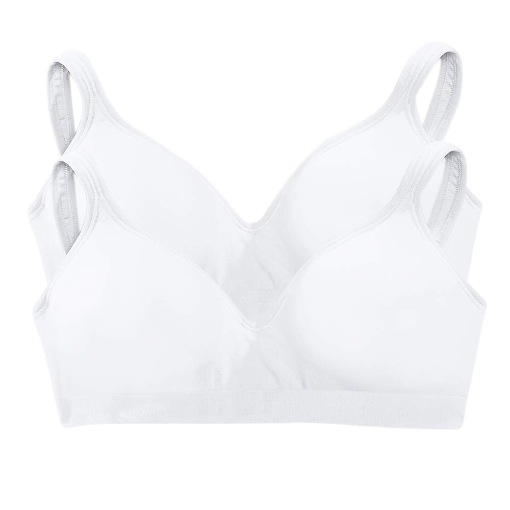 Bali Womens Comfort Revolution Wirefree Bra (Pack of 2) 2 White ...