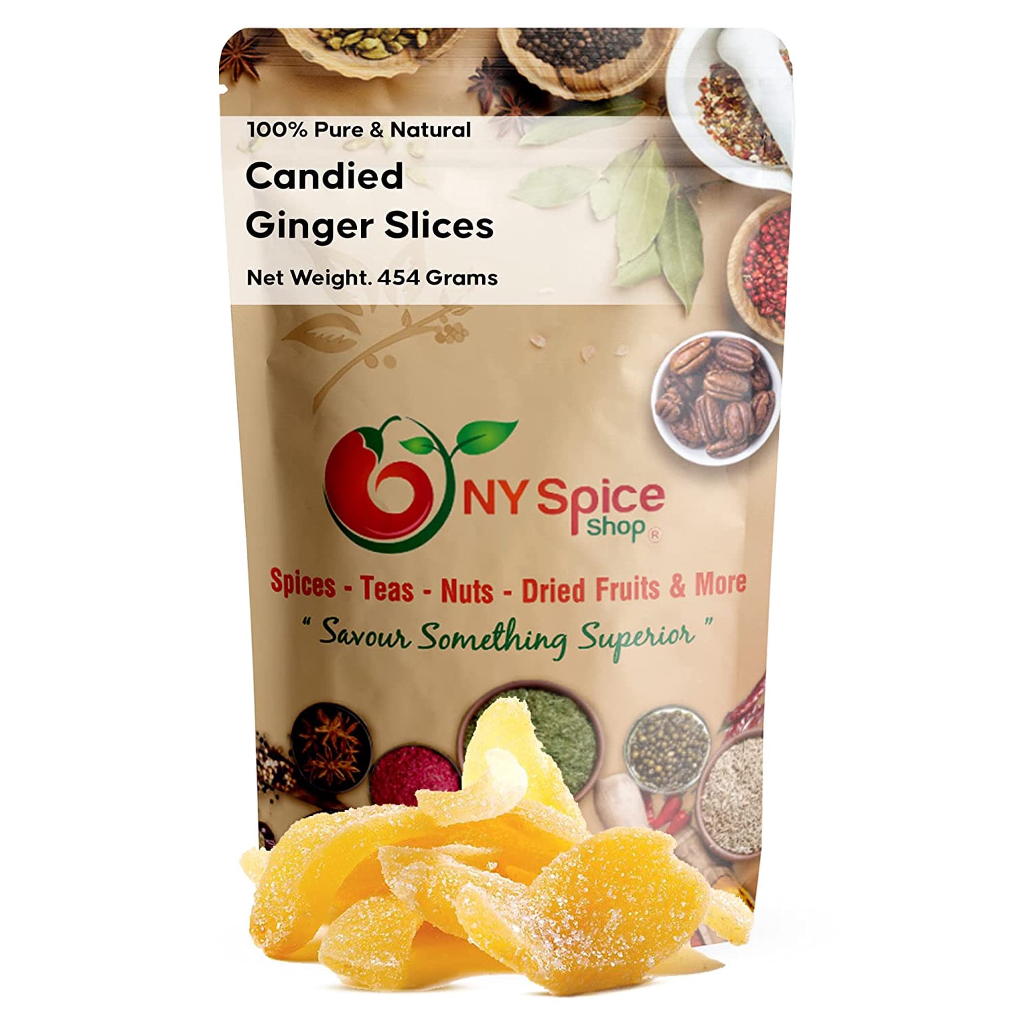 NY SPICE SHOP Candied Ginger Slices - 3 Pound - Candied Ginger - Dried ...