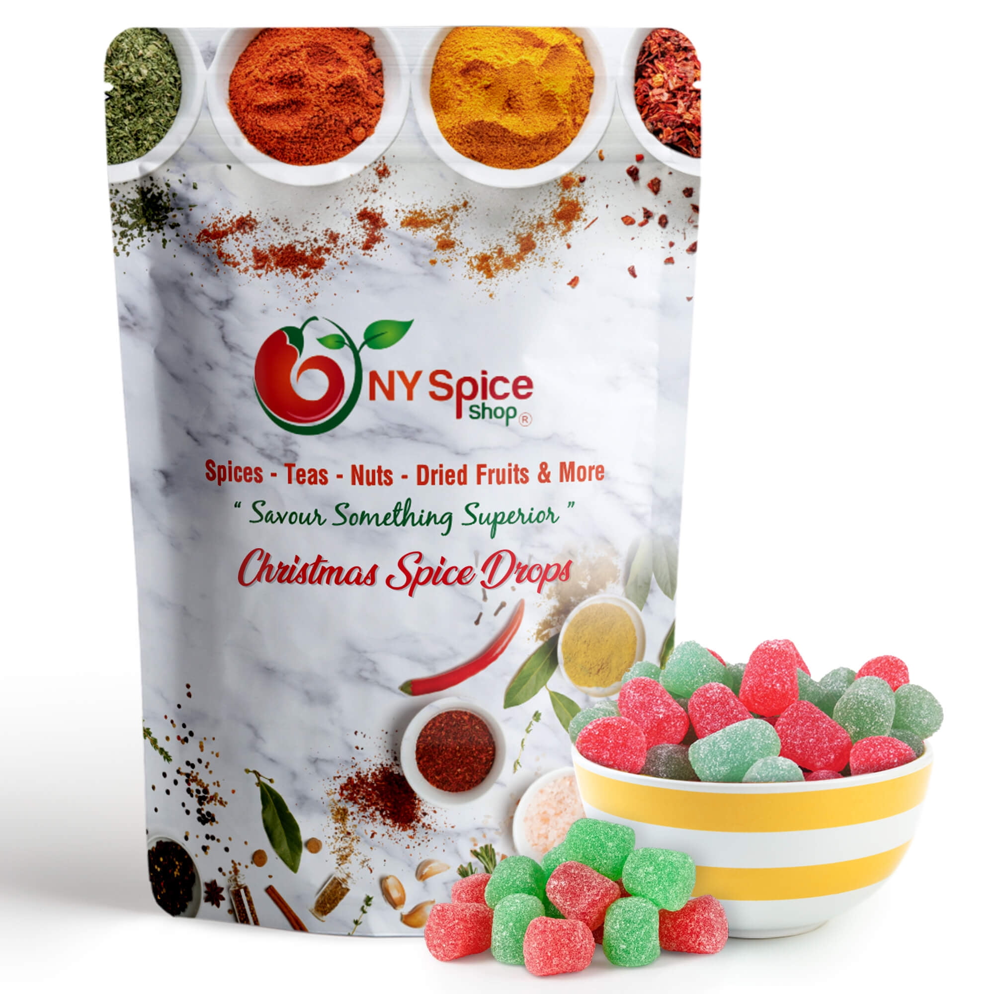 NY SPICE SHOP Christmas Spice Drops - 1 Pound - Gum Drops - Spice Drops ...