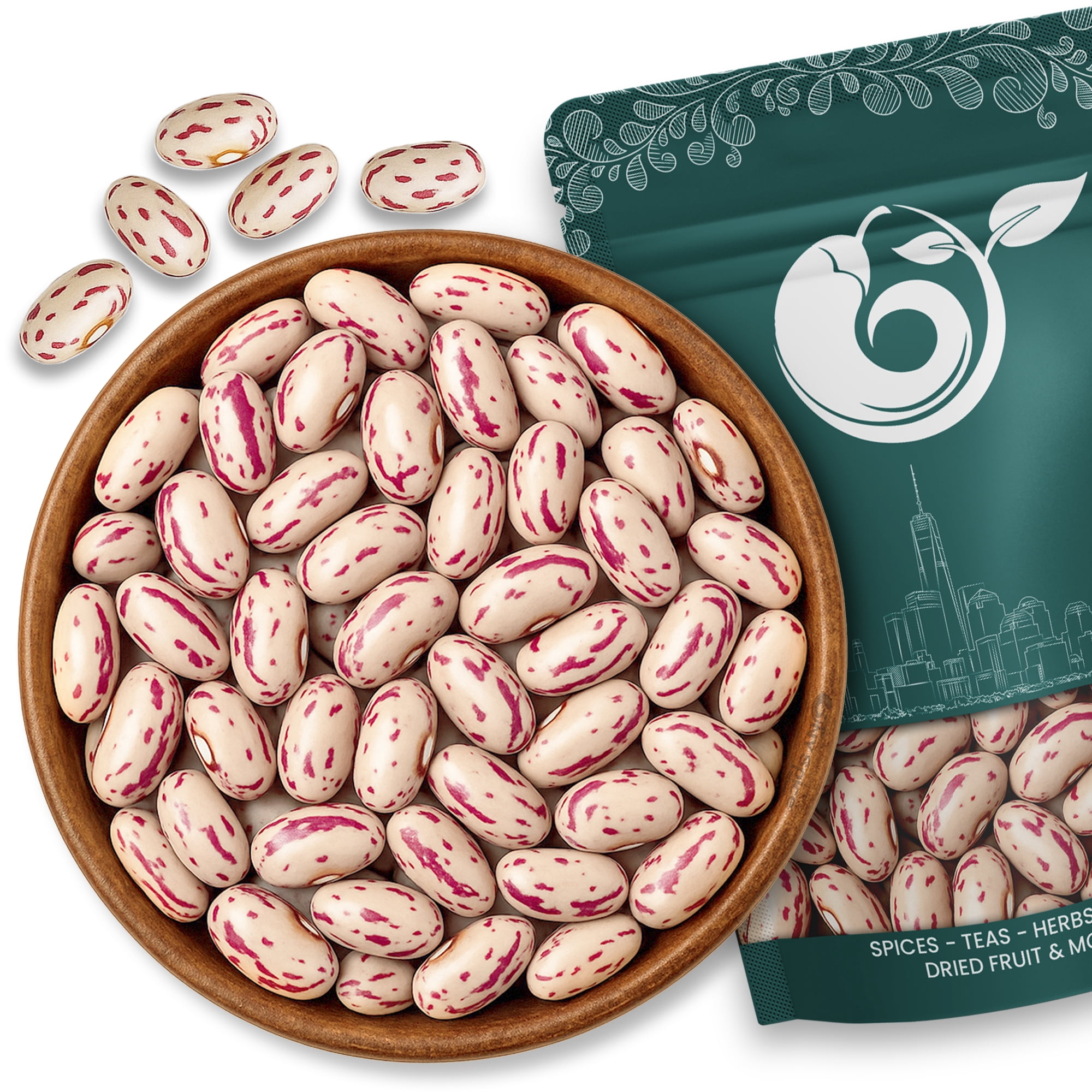 NY SPICE SHOP Cranberry Beans - 3 Pound - Borlotti Beans - Romano Beans ...
