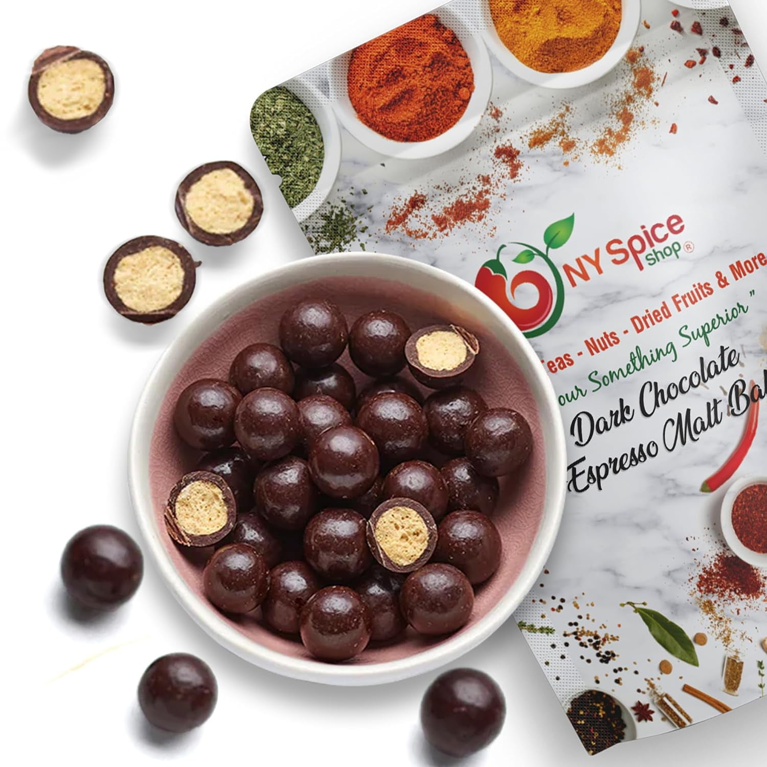 NY SPICE SHOP Dark Chocolate Espresso Malt Balls - 3 Pound - Dark Chocolate Balls - Walmart.com