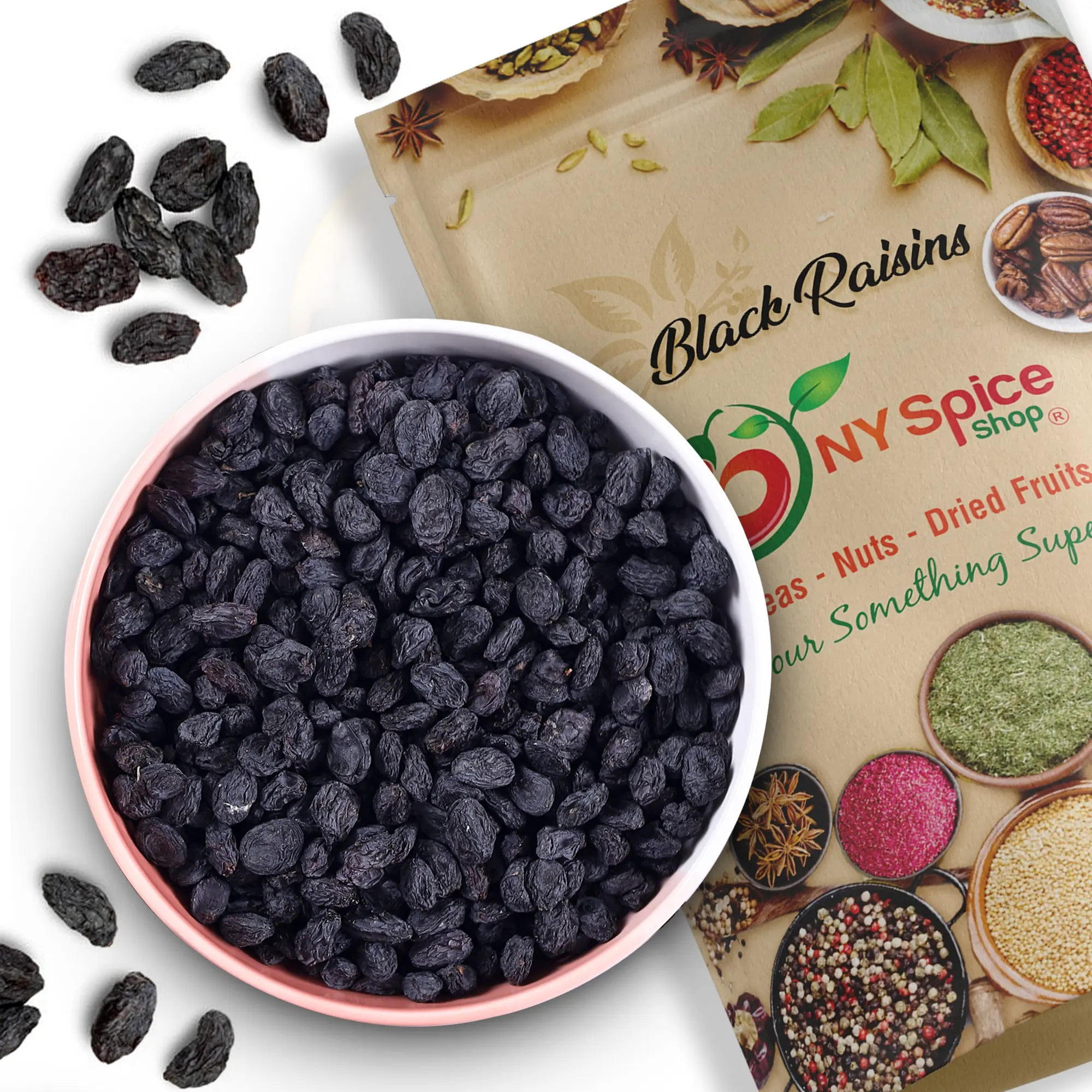 NY SPICE SHOP Dried Black Raisins - 08 Ounce - Afghan Raisins - Healthy ...