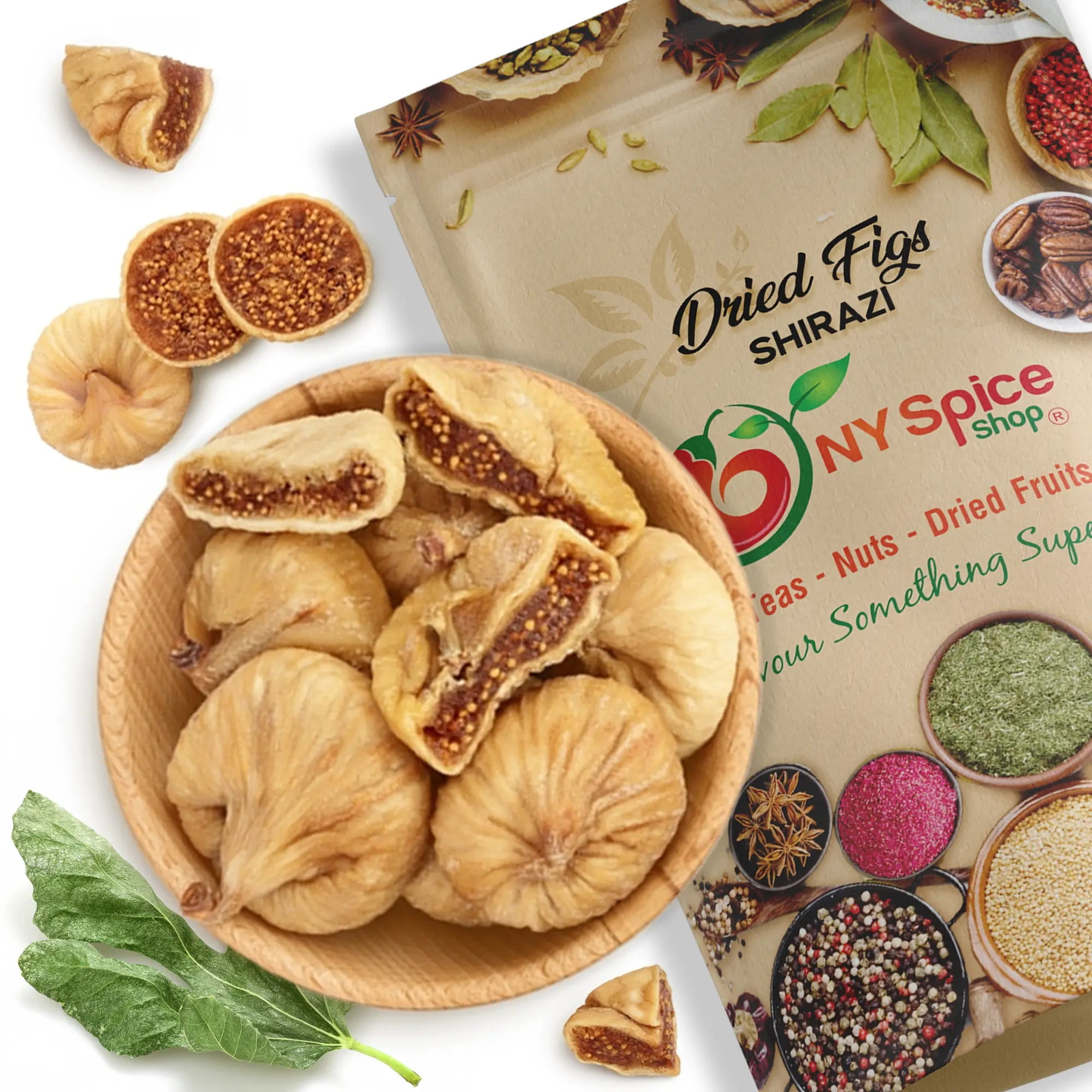 NY SPICE SHOP Dried Figs Shirazi - 1 Pound - Whole Dried Fig - Whole ...