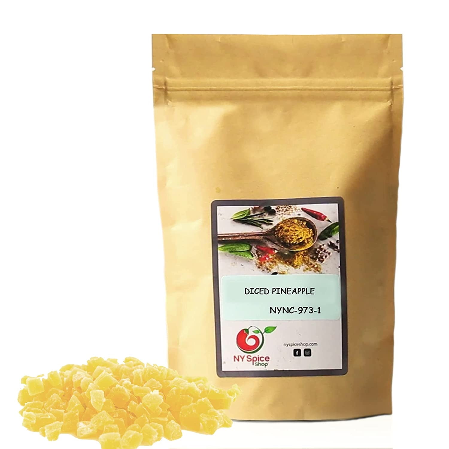 NY SPICE SHOP Dried Pineapple Chunks - 1 Pound - Tropical Dry Fruit ...