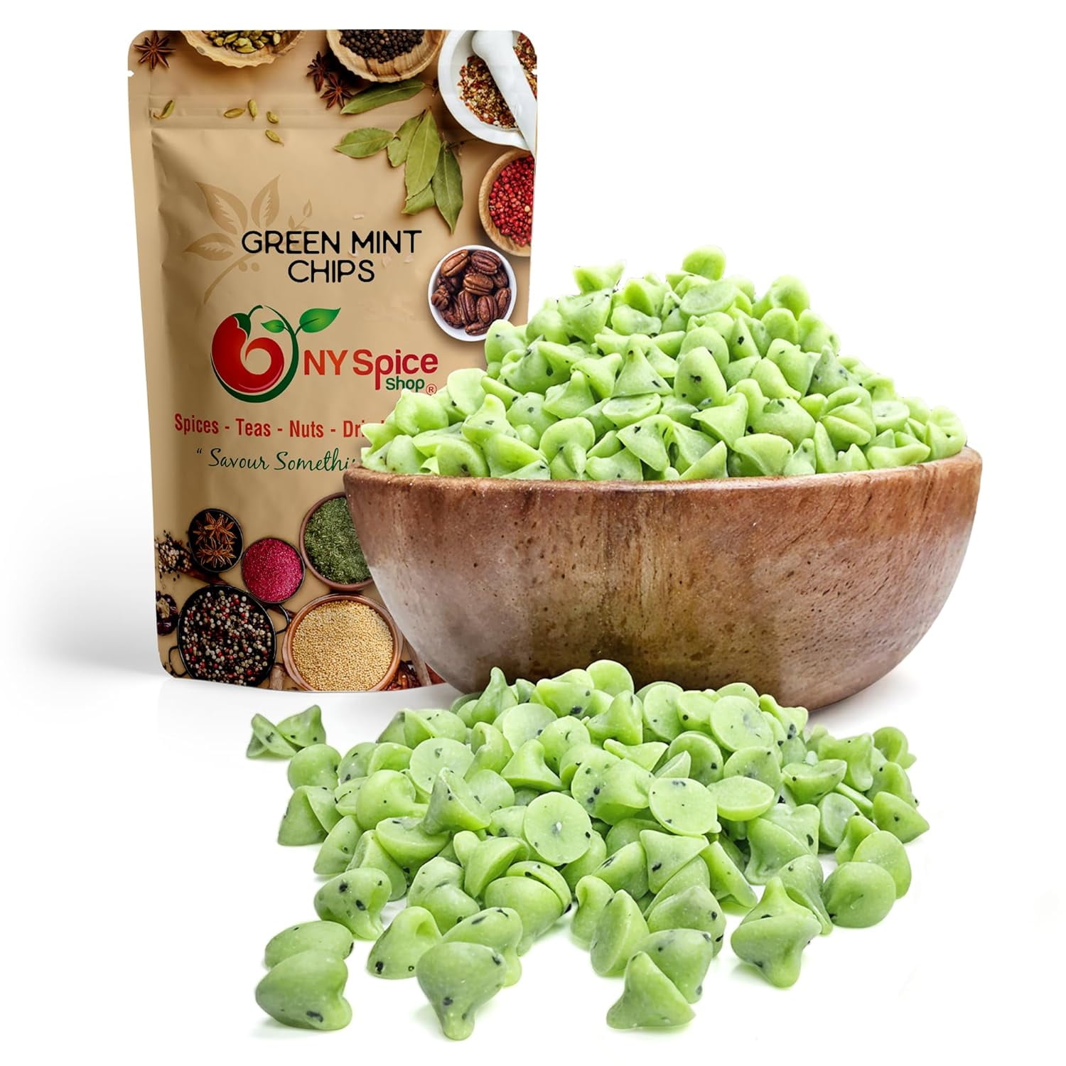 NY SPICE SHOP Green Mint Chips - 3 Pound - Green Baking Chips - Mini ...