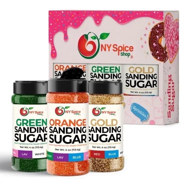 NY SPICE SHOP Green-Orange-Gold Sanding Sugar - 04 Ounce (Pack of 3 ...