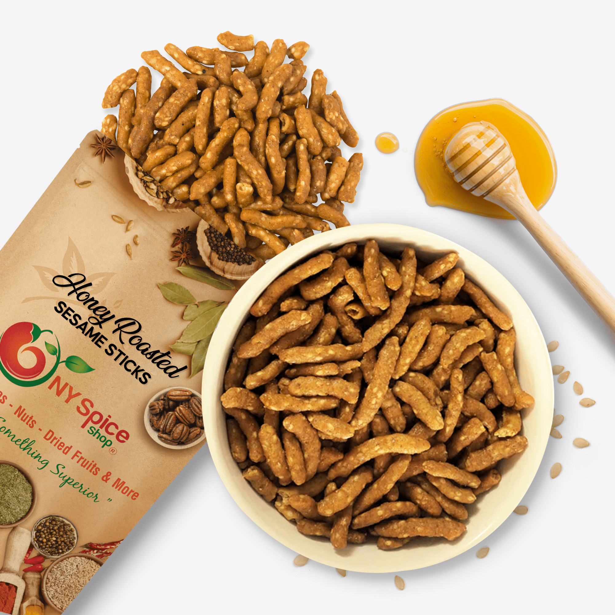 NY Spice Shop Honey Roasted Sesame Sticks, Sweet and Savory Snack, 1 ...