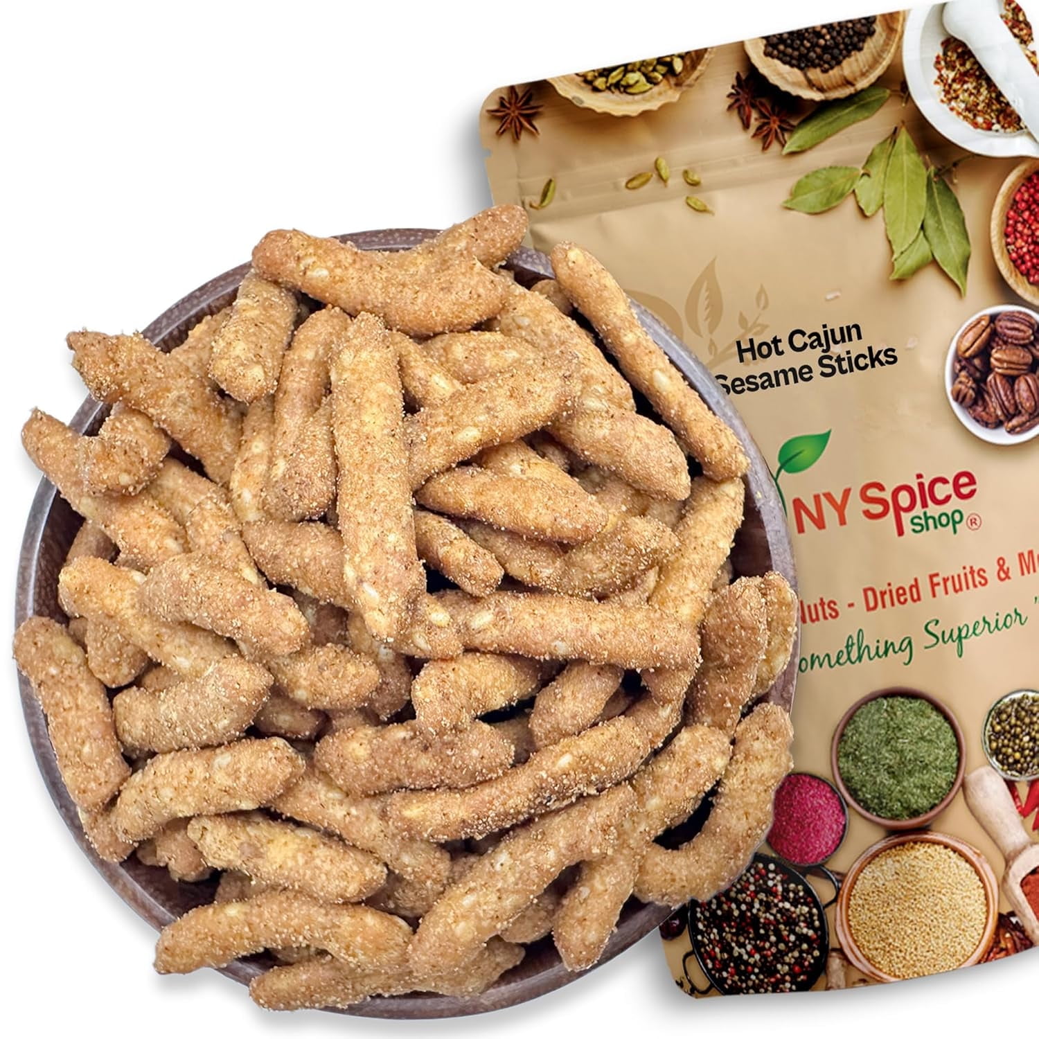 NY SPICE SHOP Hot Cajun Flavored Sesame Sticks - 5 Pound - Hot Cajun ...