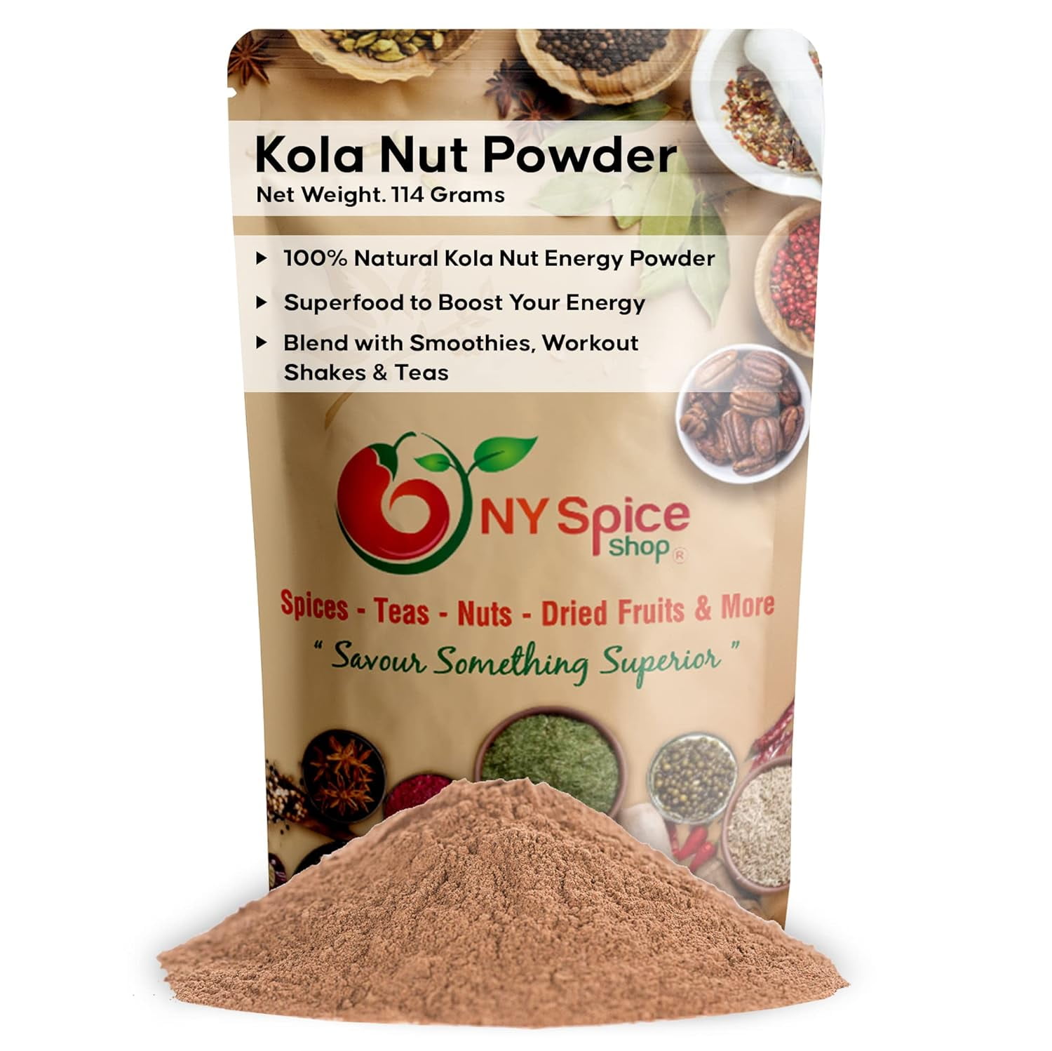 NY Spice Shop Natural African Kola Nut Powder - 04 Ounce - Jamaican Bizzy, Bitter, Caffeine ...