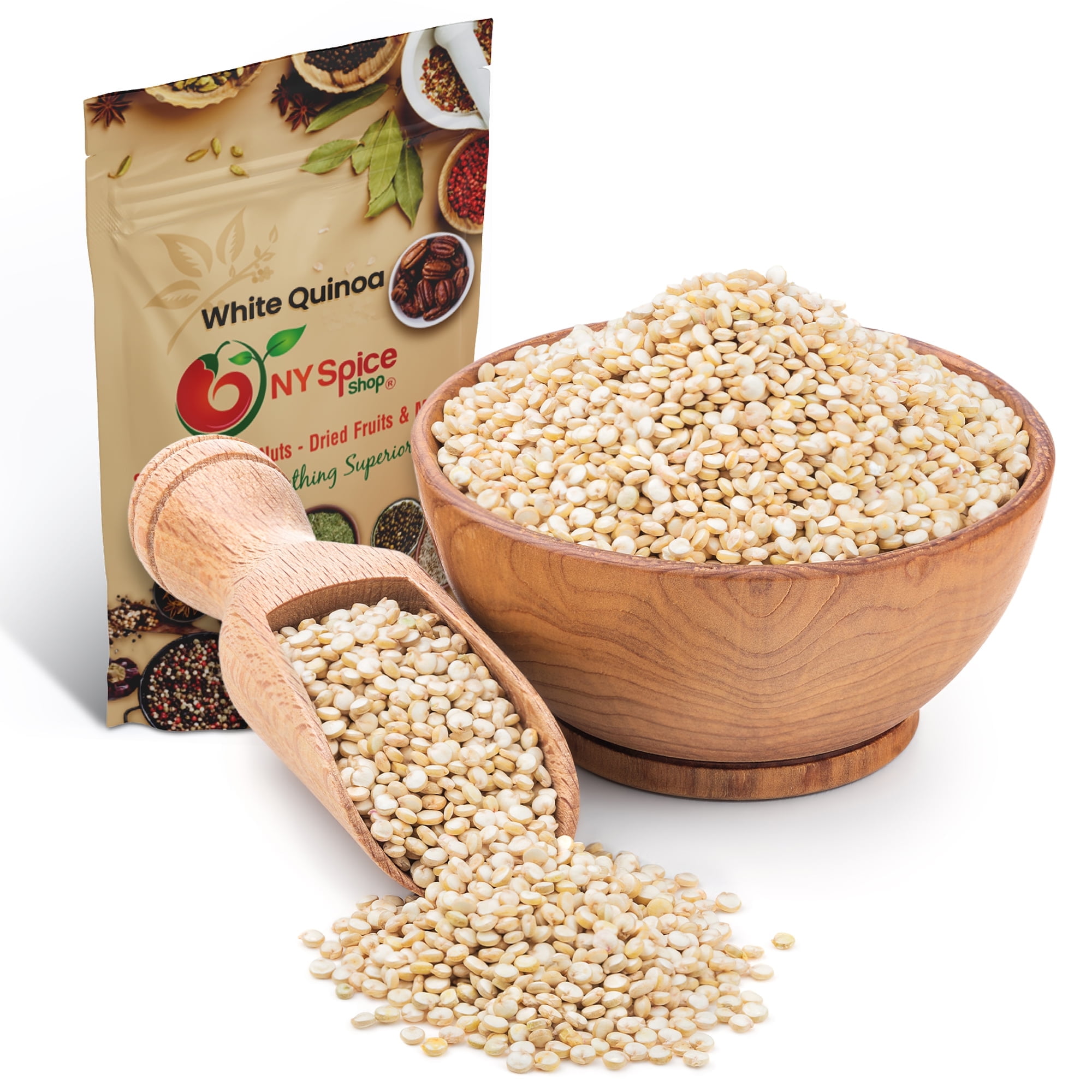 NY SPICE SHOP Quinoa White - 3 Pound - White Quinoa Whole Grain - Tan ...