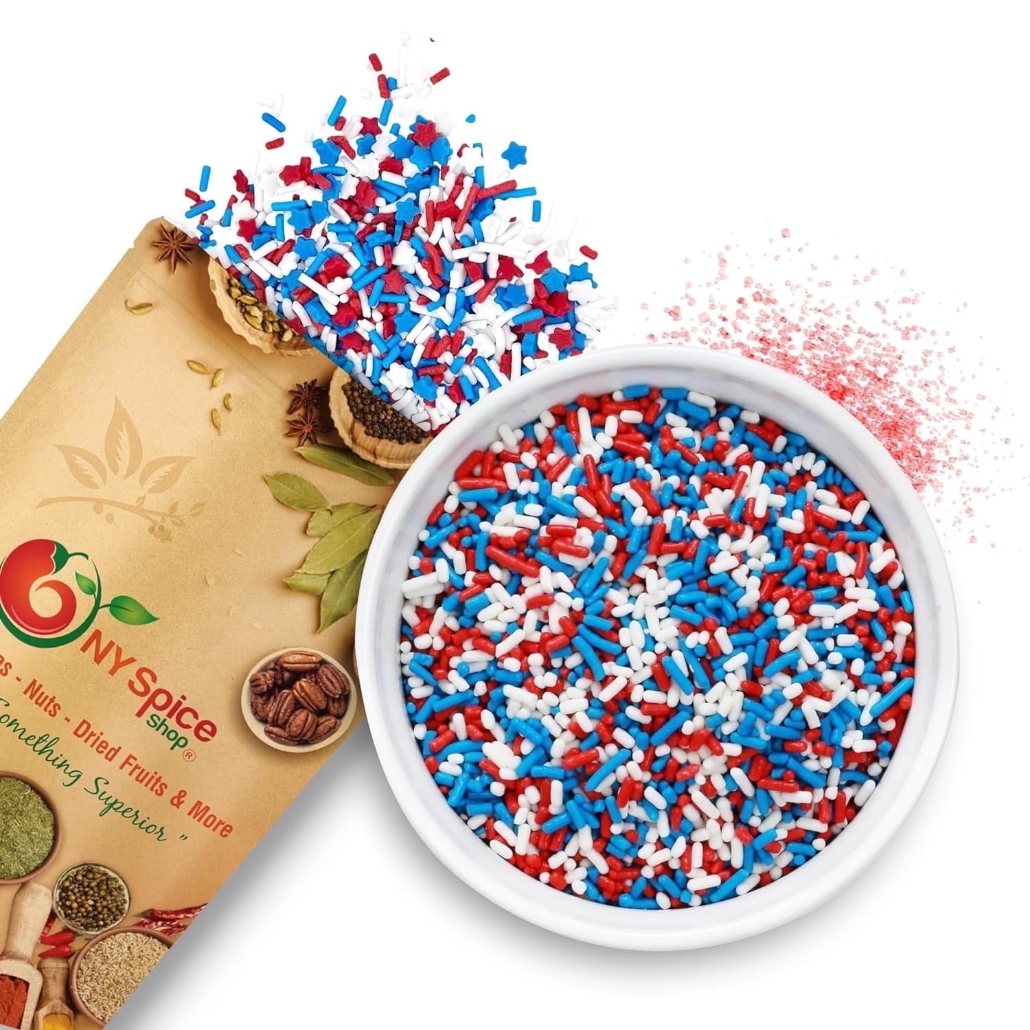 NY SPICE SHOP Red, White, and Blue Sprinkles - 5 Pound - Colorful ...