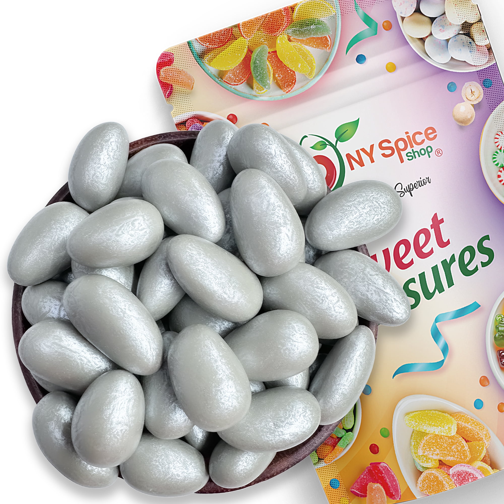 NY SPICE SHOP Silver Jordan Almonds - 3 Pound - Walmart.com