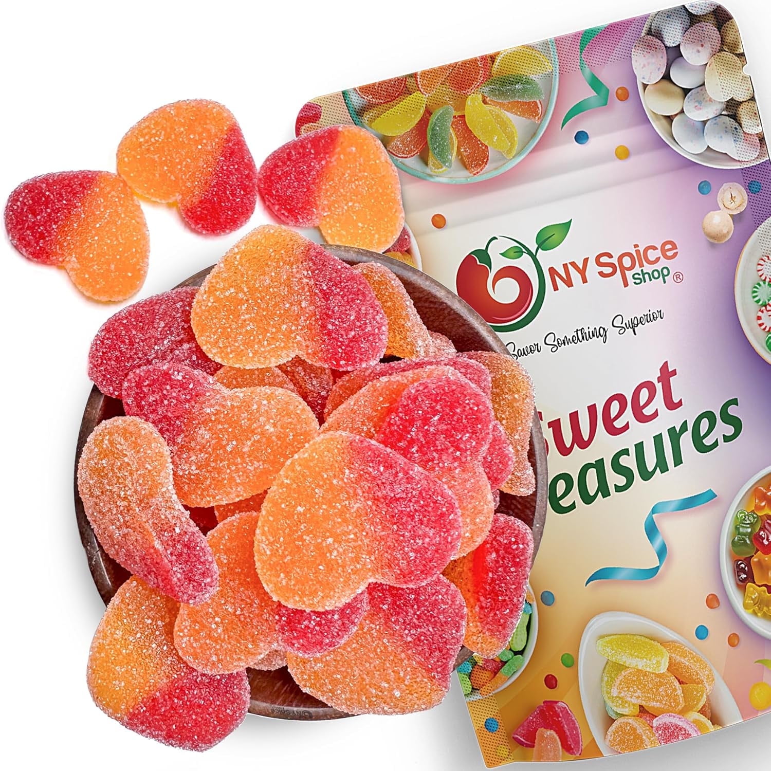NY SPICE SHOP Valentines Sour Peach Hearts - 3 Pound - Valentines Candy - Heart Candy - Peach ...