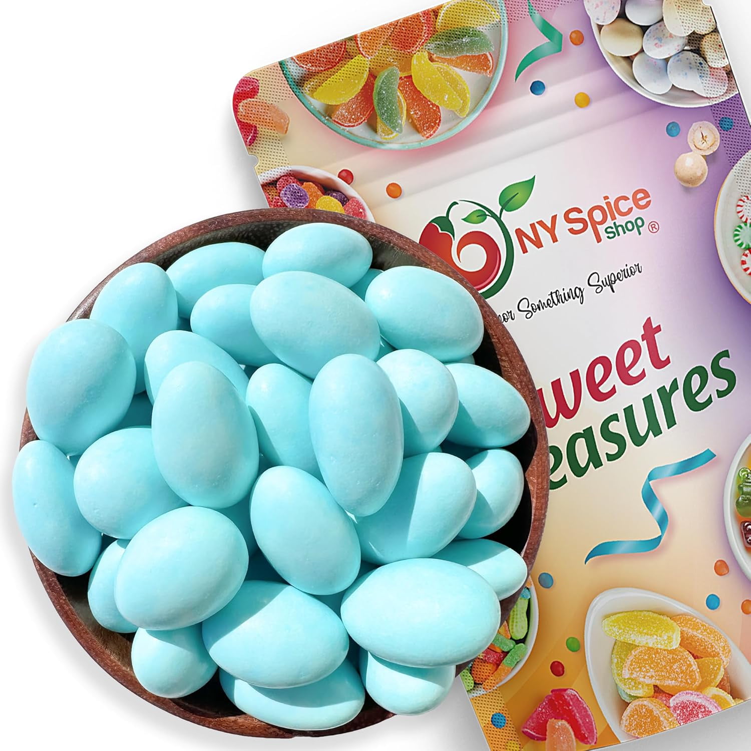 NY SPICE SHOP Super Fine Blue Jordan Almonds - 08 Ounce - Premium ...