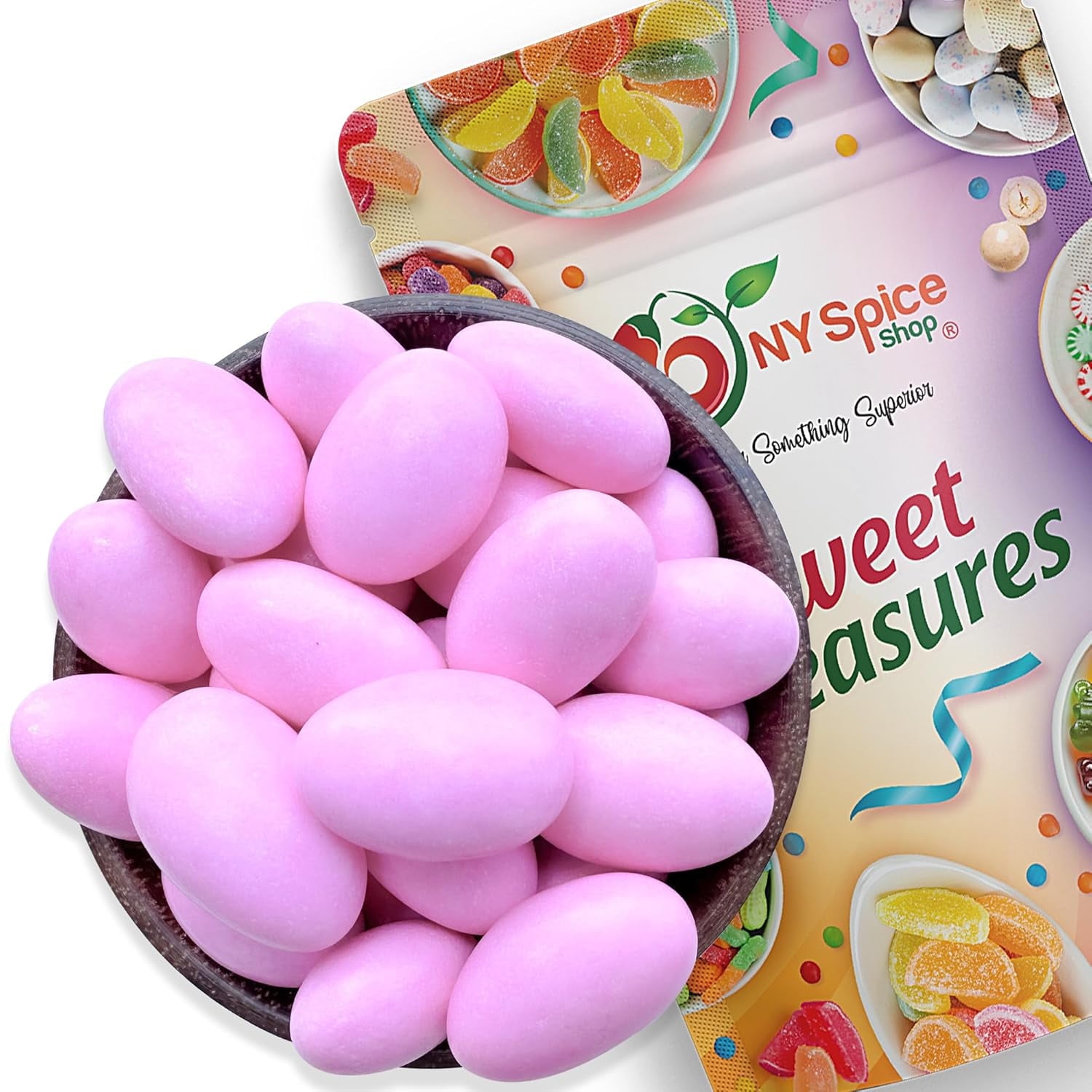 NY SPICE SHOP Super Fine Pink Jordan Almonds - 1 Pound - Premium ...
