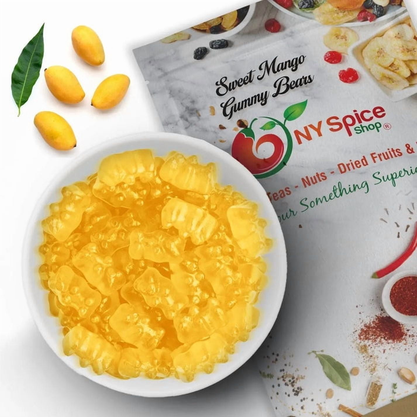 NY SPICE SHOP Sweet Mango Gummy Bears - 5 Pound - Tropical Mango Bears ...