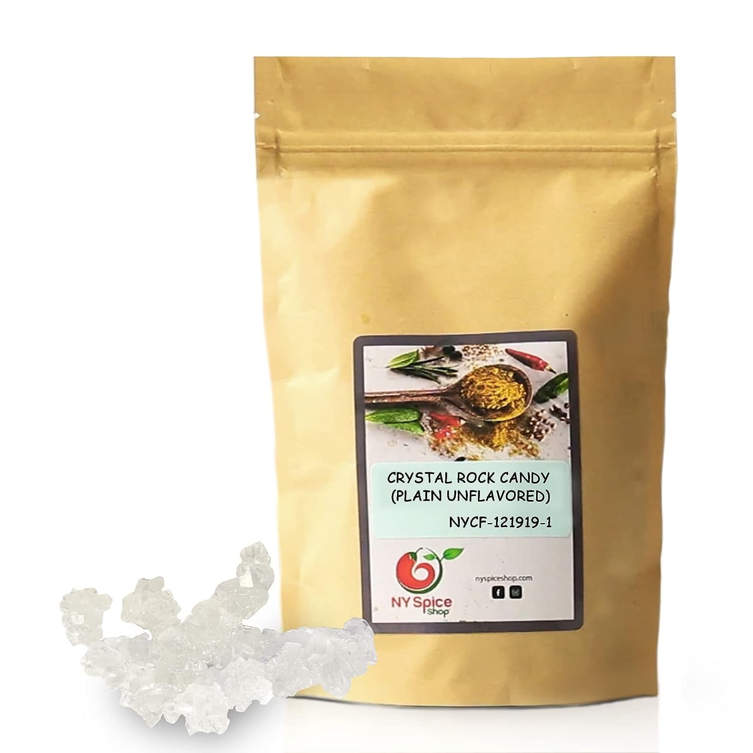 NY Spice Shop Plain Crystal Rock Candy Unflavored - 2 Pound - NABAT ...