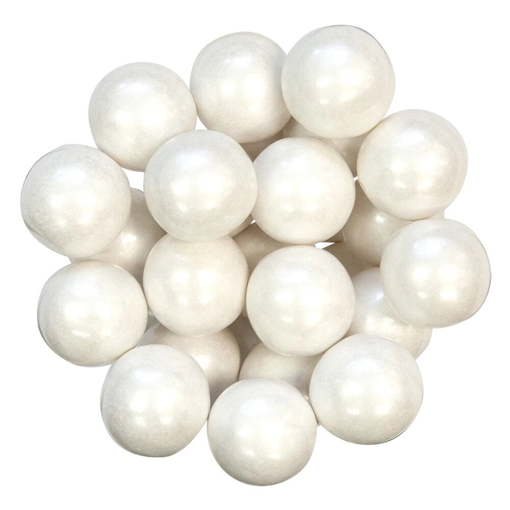 NY SPICE SHOP White Shimmer Gumballs - 5 Pound - Approx. 50 Pieces Per ...