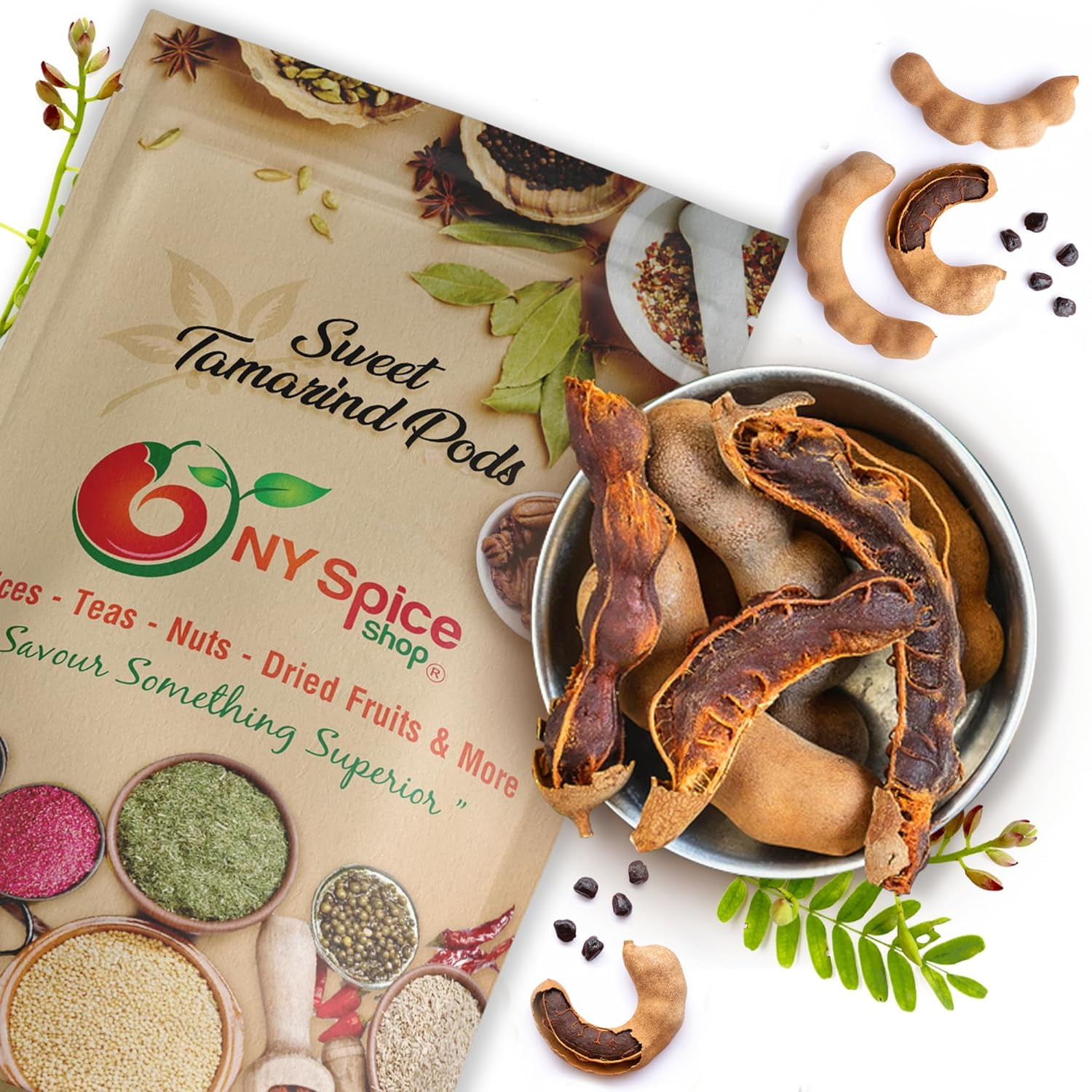 NY SPICE SHOP Whole Sweet Tamarind Pods - 1 Pound - Tamarind Candy ...