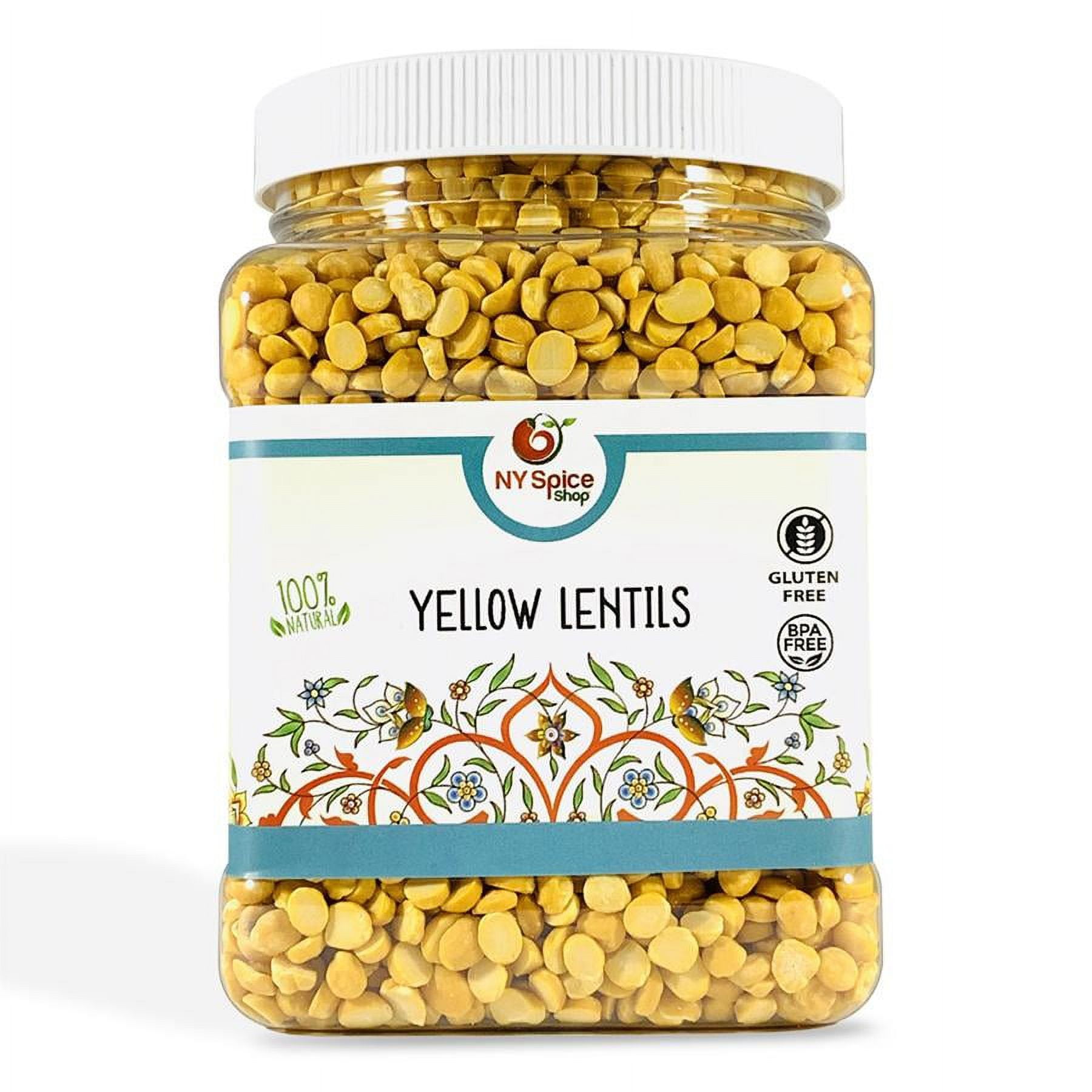NY SPICE SHOP Yellow Lentil - 1.5 Pound Jar - Chana Dal - Split Yellow ...