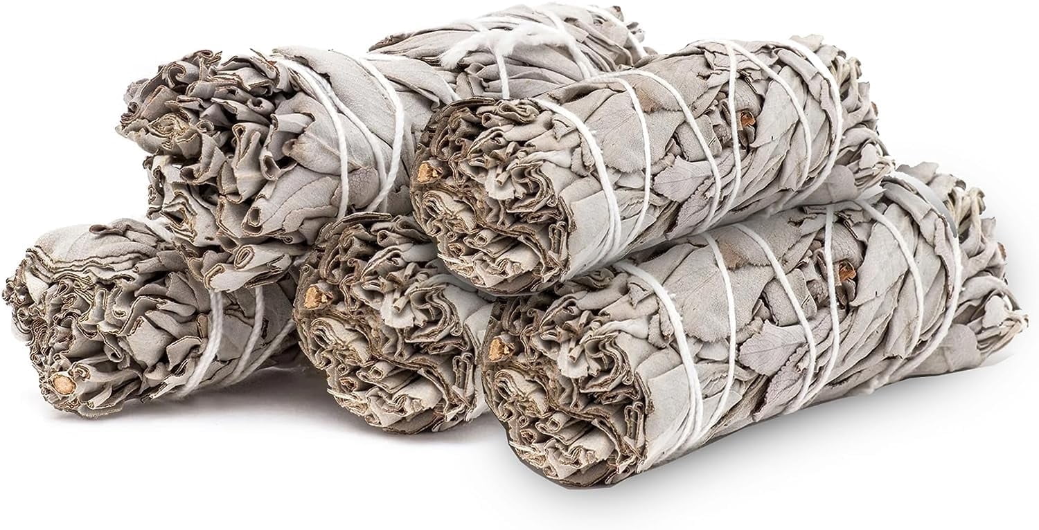 NY Spice Shop 4 Inch White Sage Smudge Stick - 5 Pack - Sage Sticks ...