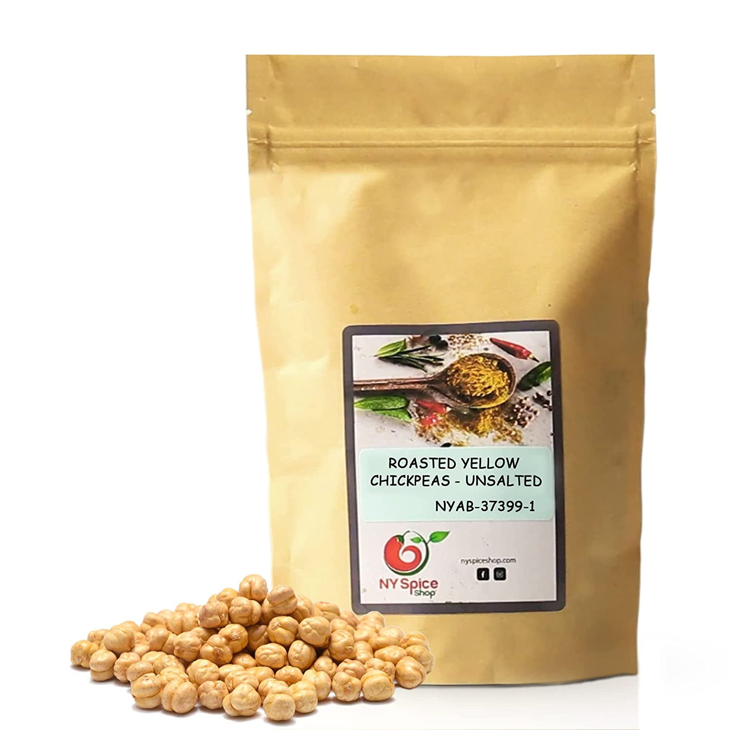 NY Spice Shop Chickpeas Roasted and Unsalted - 1 Pound - Dried Crispy ...