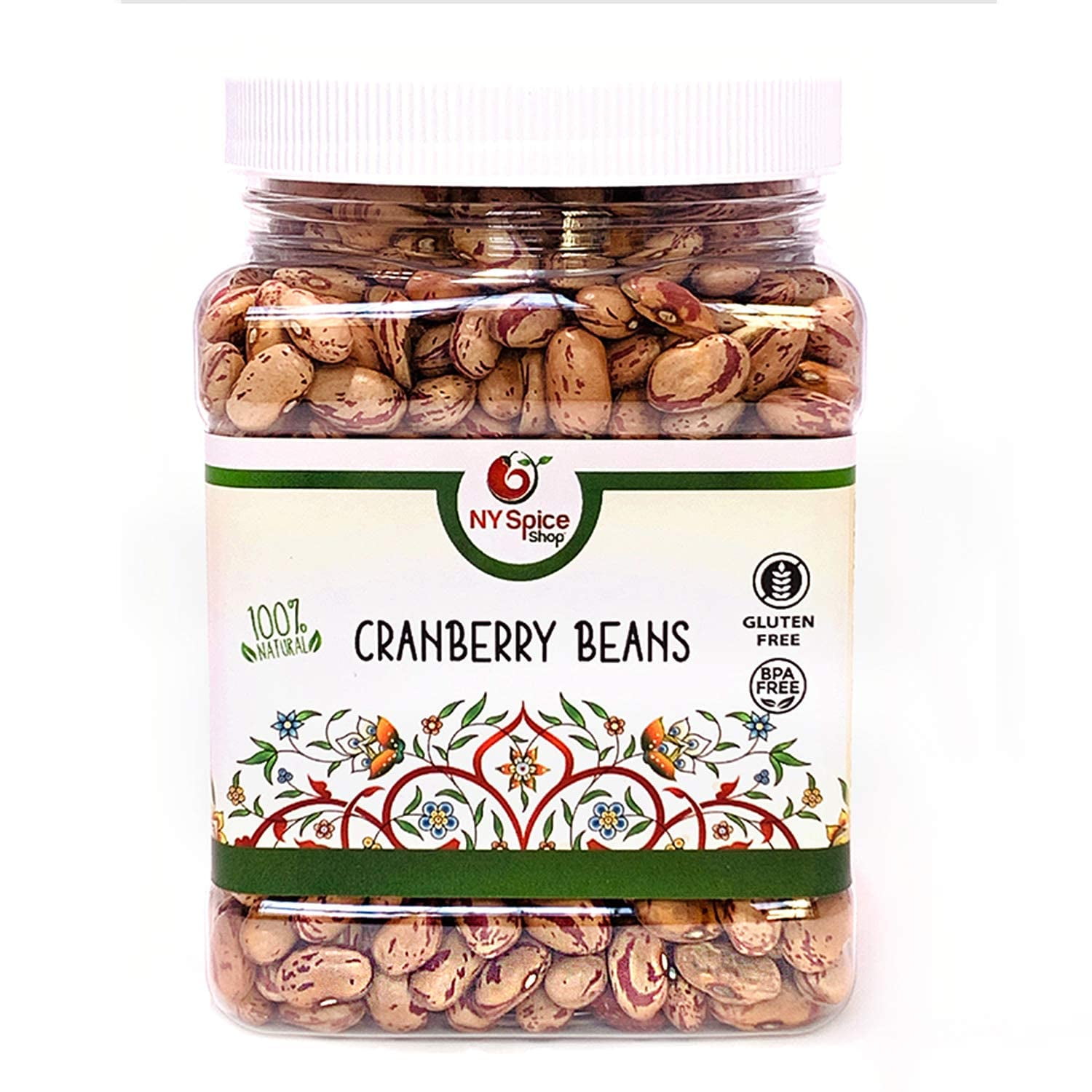NY SPICE SHOP Cranberry Beans - 1.5 Pound Jar - Cranberry Beans ...