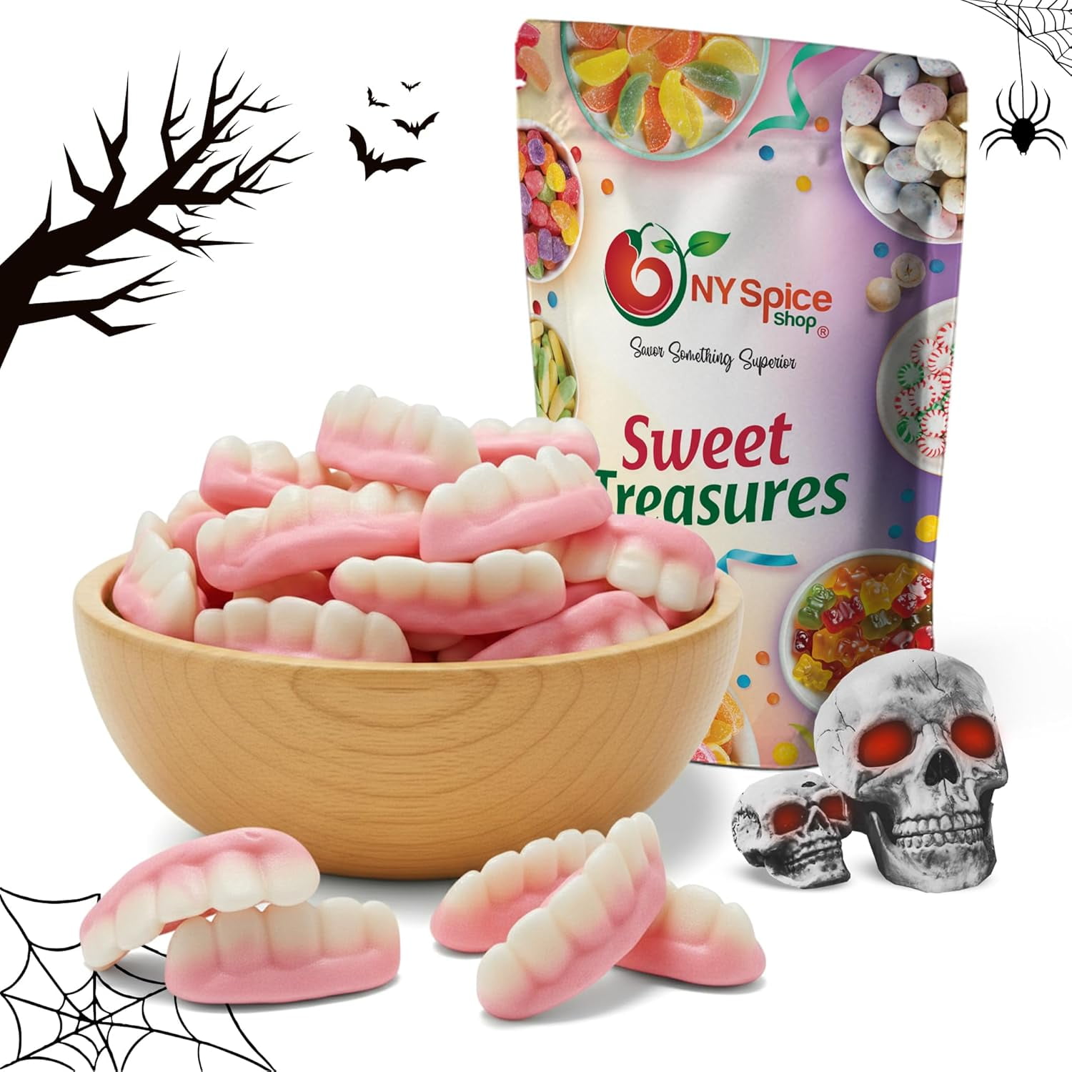NY Spice Shop Halloween Gummy Teeth- 1 Pound - Halloween Gummy Candies ...