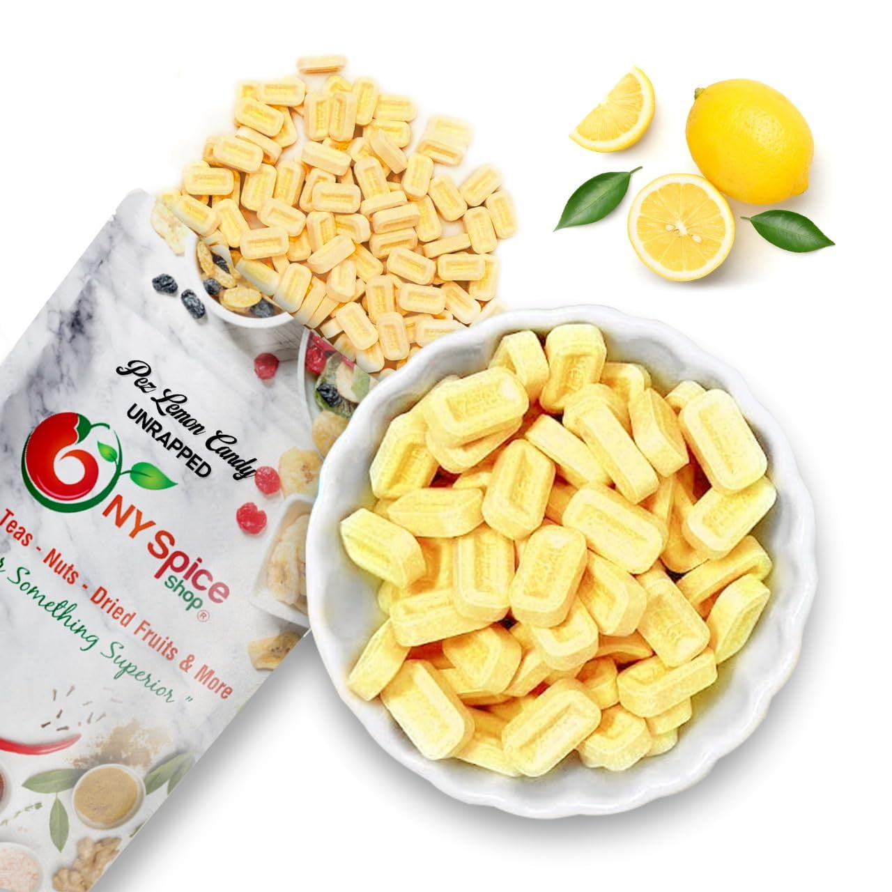 NY Spice Shop PEZ Lemon Candy Unwrapped - 1 Pound - Walmart.com