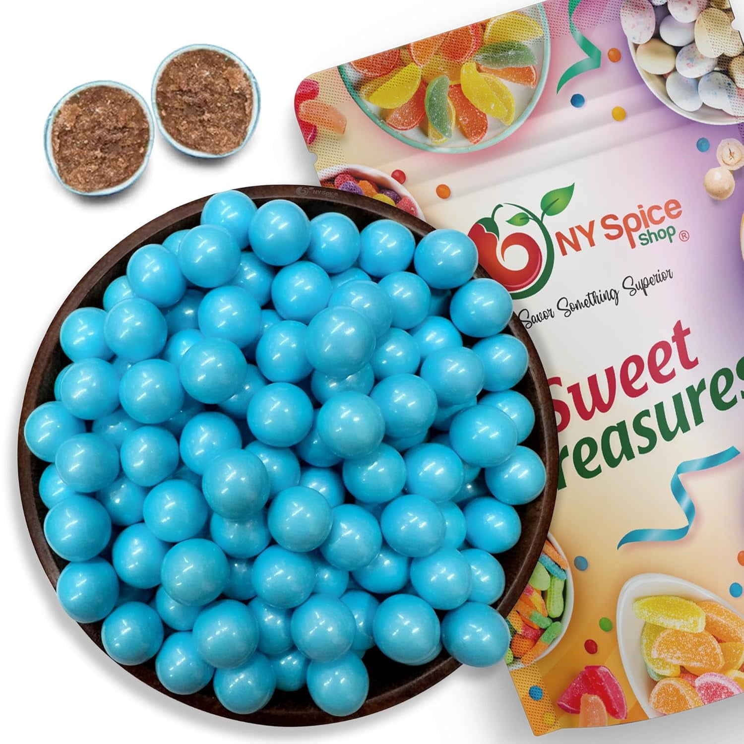 NY Spice Shop Powder Blue Shimmer Sixlets - 1 Pound - Sixlets Candy ...