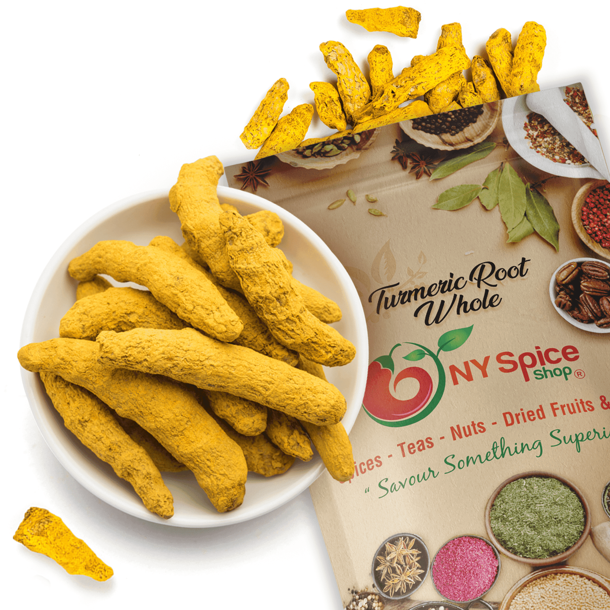 NY Spice Shop Whole Turmeric Root - 04 Ounce - Fresh Organic Cooking ...