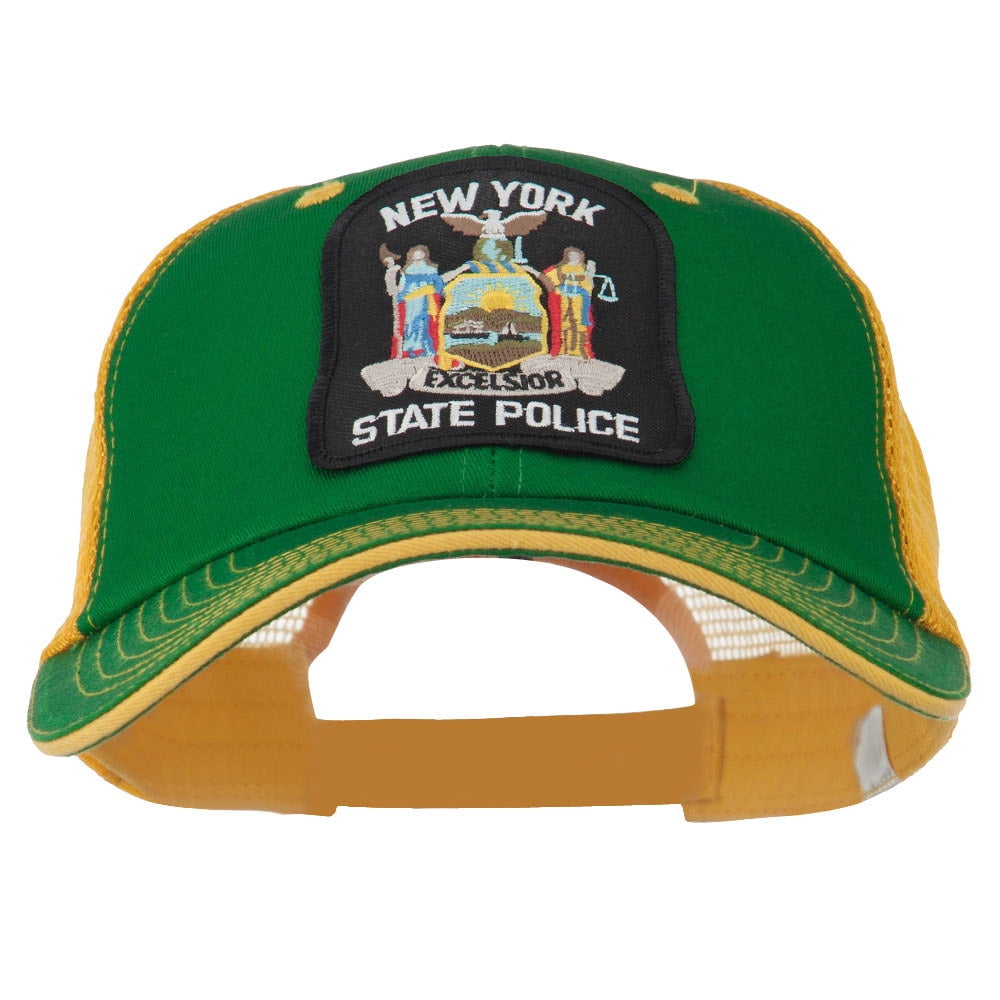 NY State Police Patched Big Size Washed Mesh Cap - Kelly Gold XL-3XL ...
