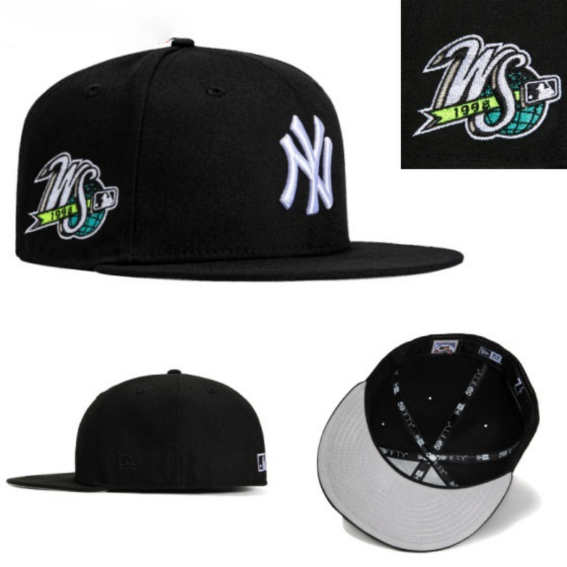 NY Y_ankees Black Logo Men's Fitted Baseball Cap new - Walmart.com