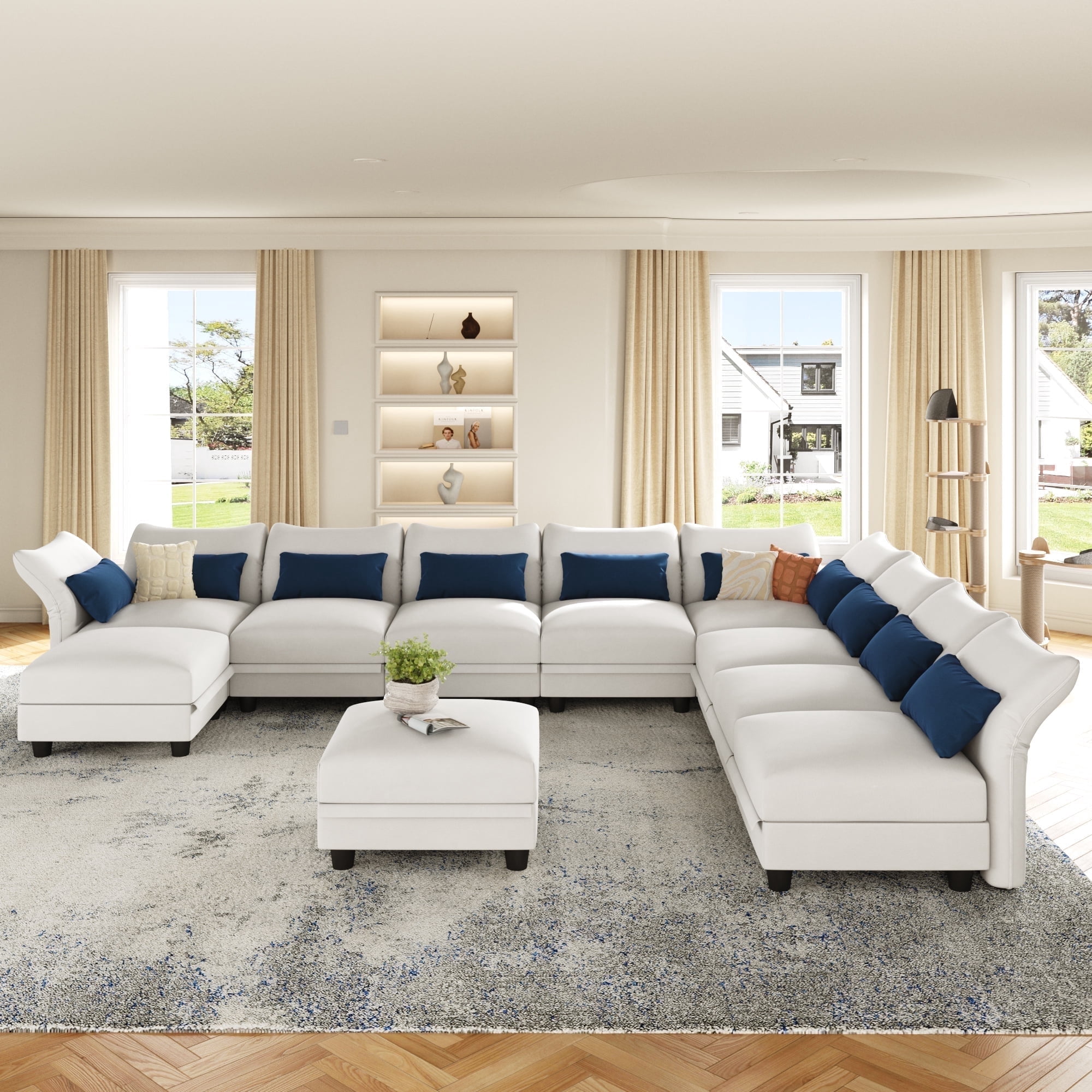 NYBOPAVIS Modular Sectional Sofa, 10 Seat Modular Sectional Sofa with ...