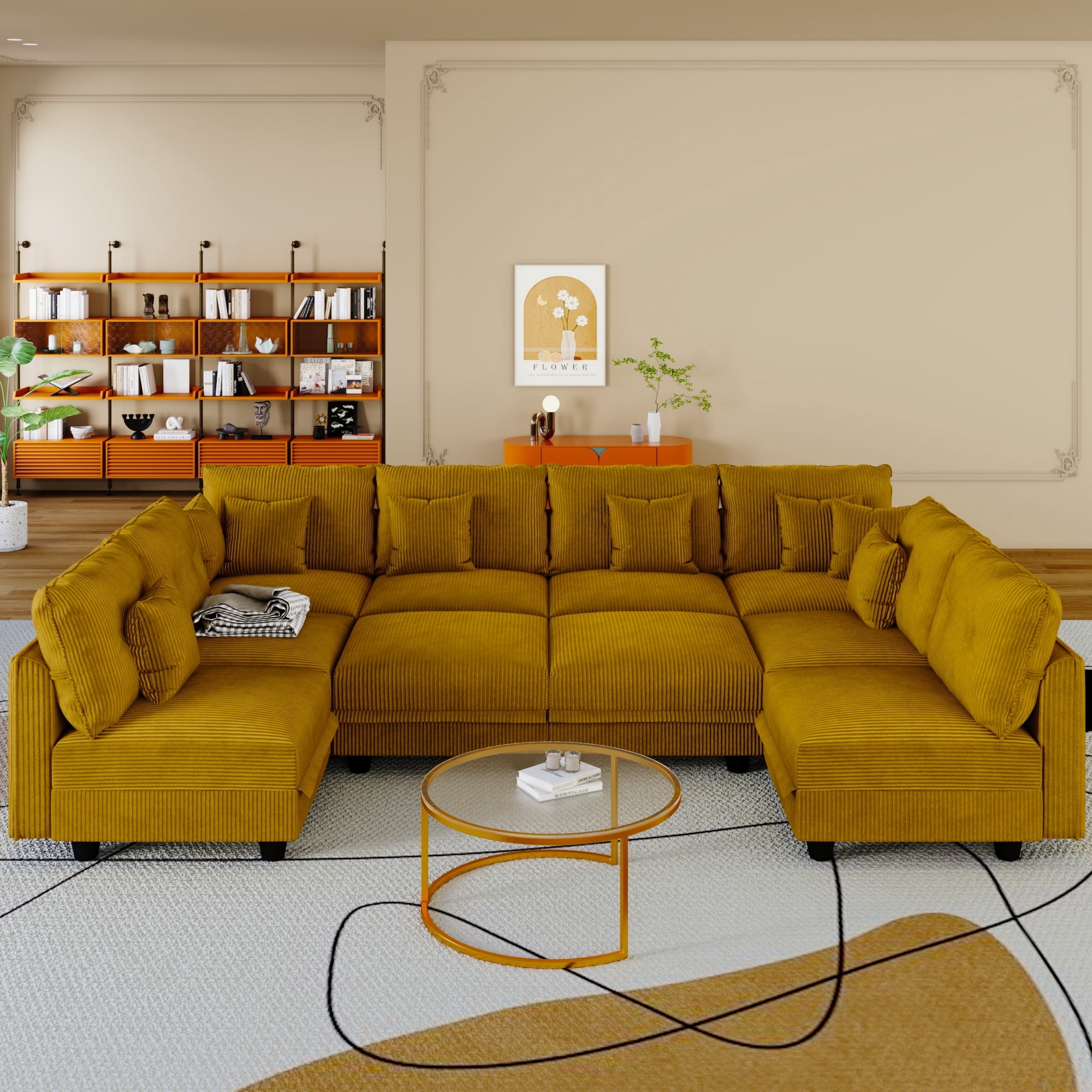 NYBOPAVIS Modular Sectional Sofa, 10 Seat Modular Sectional Sofa with ...