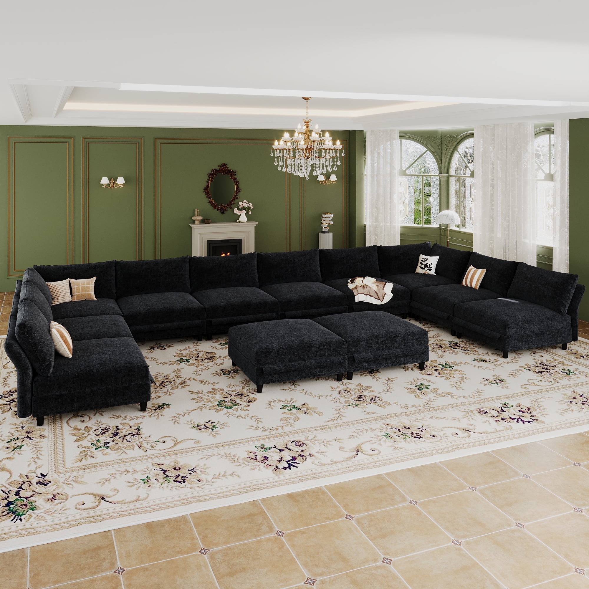 NYBOPAVIS Modular Sectional Sofa, 12 Seat Modular Sectional Couch with ...