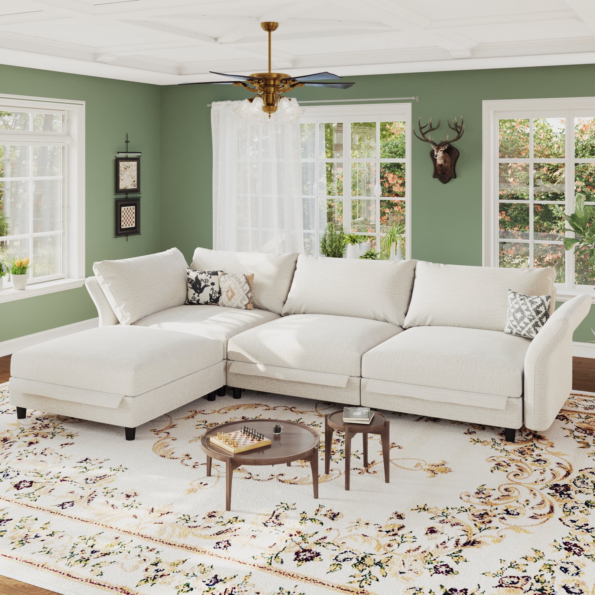 NYBOPAVIS Modular Sectional Sofa, 4 Seat Modular Sectional Couch with ...