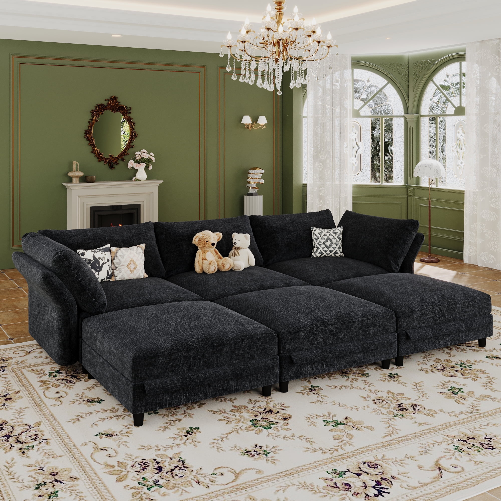 NYBOPAVIS Modular Sectional Sofa, 6 Seat Modular Sectional Couch ...
