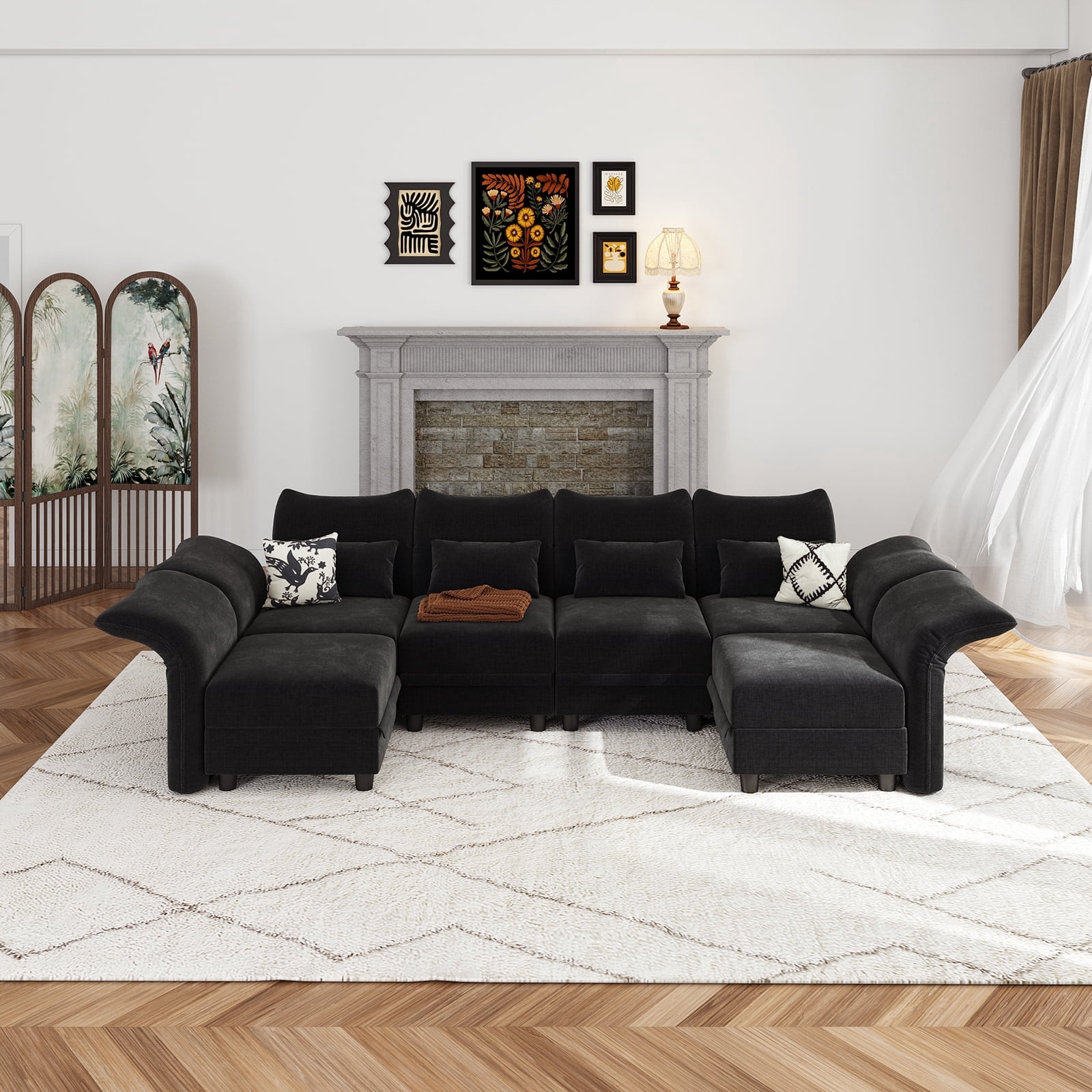 NYBOPAVIS Modular Sectional Sofa, 6 Seat Modular Sectional Sofa with ...