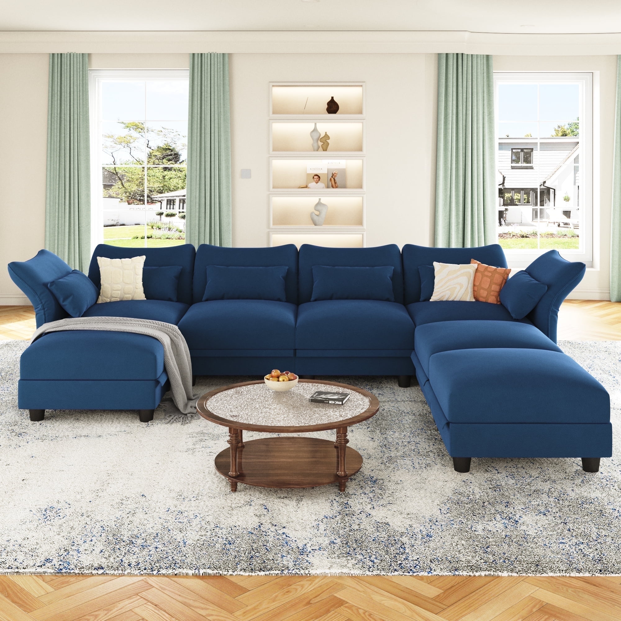 NYBOPAVIS Modular Sectional Sofa, 7 Seat Modular Sectional Sofa with ...