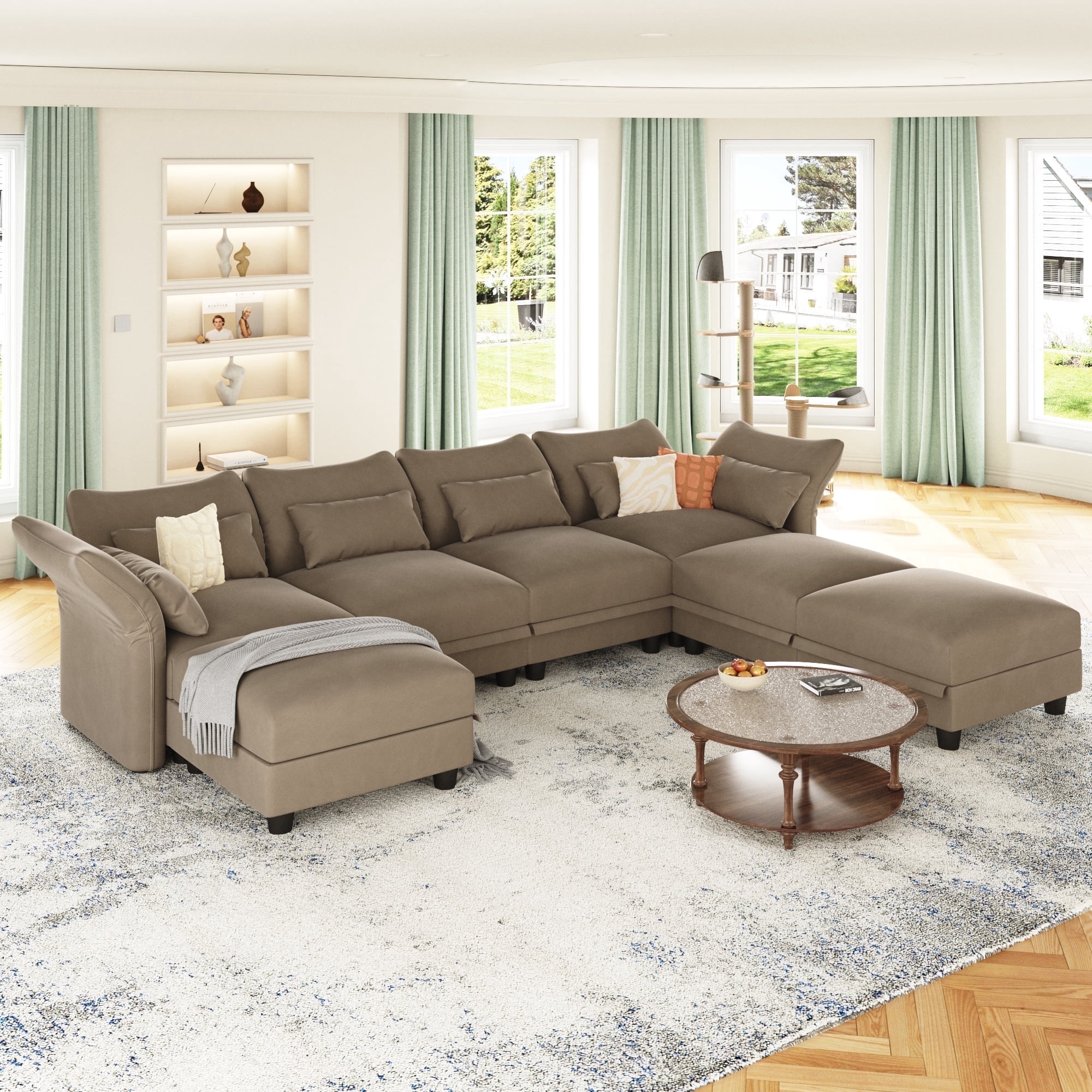 NYBOPAVIS Modular Sectional Sofa, 7 Seat Modular Sectional Sofa with ...