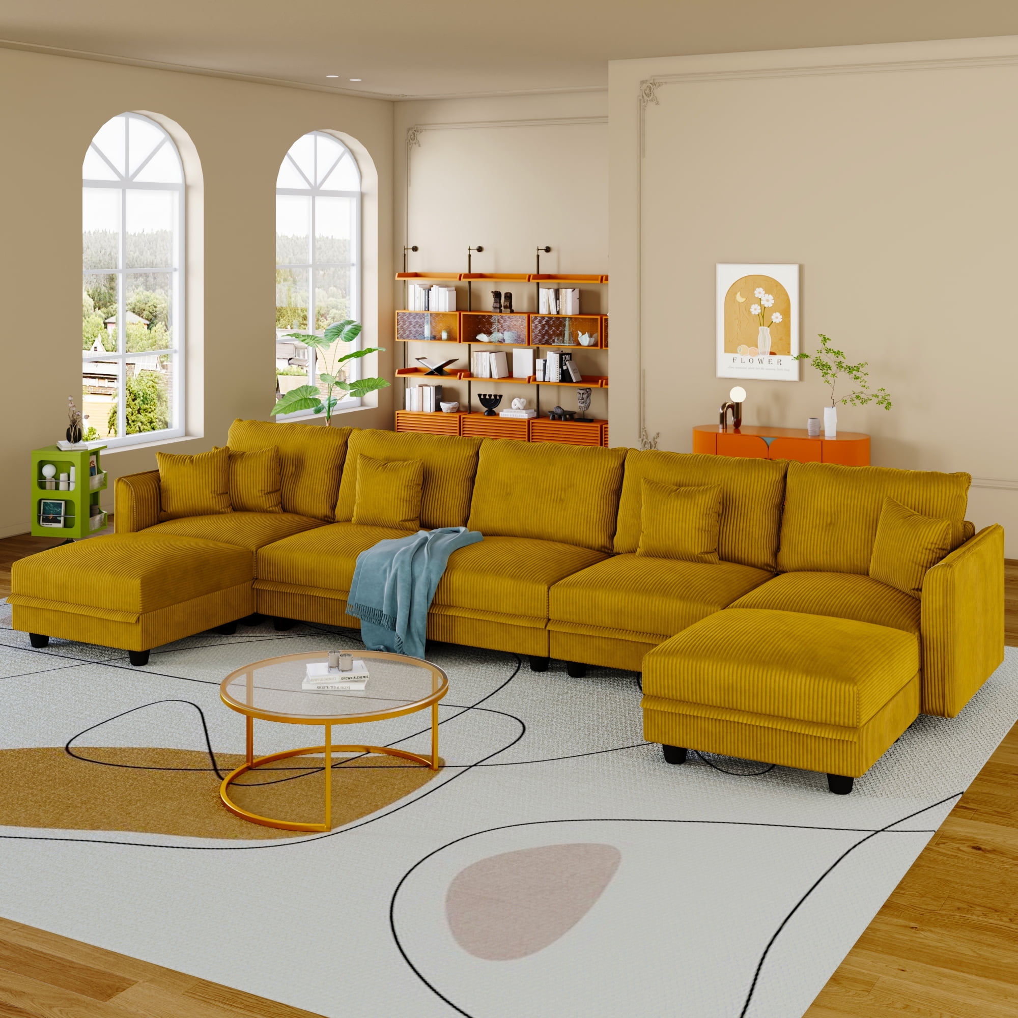 NYBOPAVIS Modular Sectional Sofa, 7 Seat Modular Sectional Sofa with ...